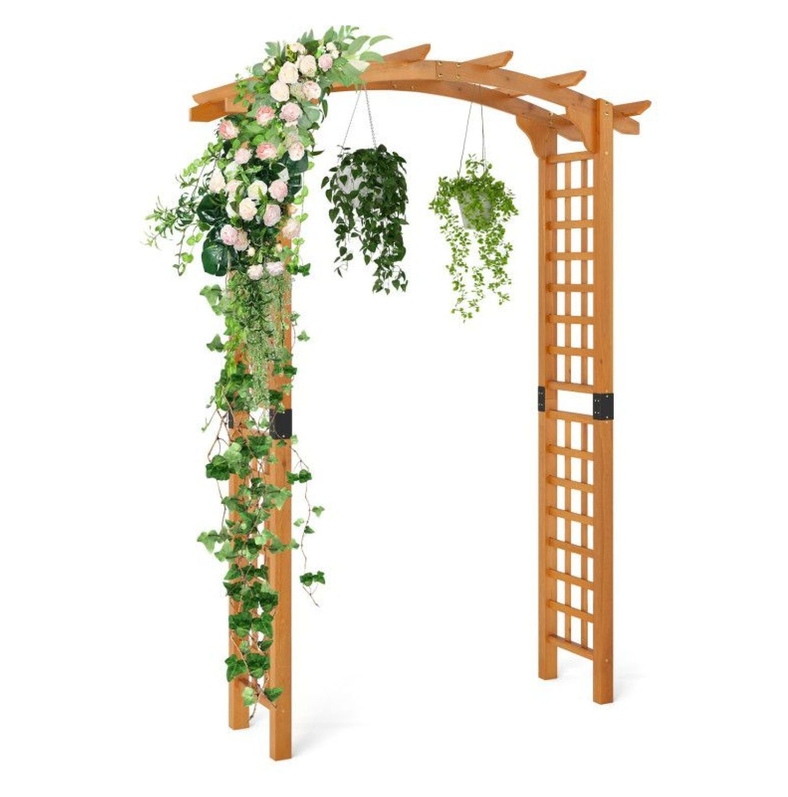 Garden Arch Arbor, 7/7.5ft Wooden Trellis for Climbing Plants - Outdoor ...