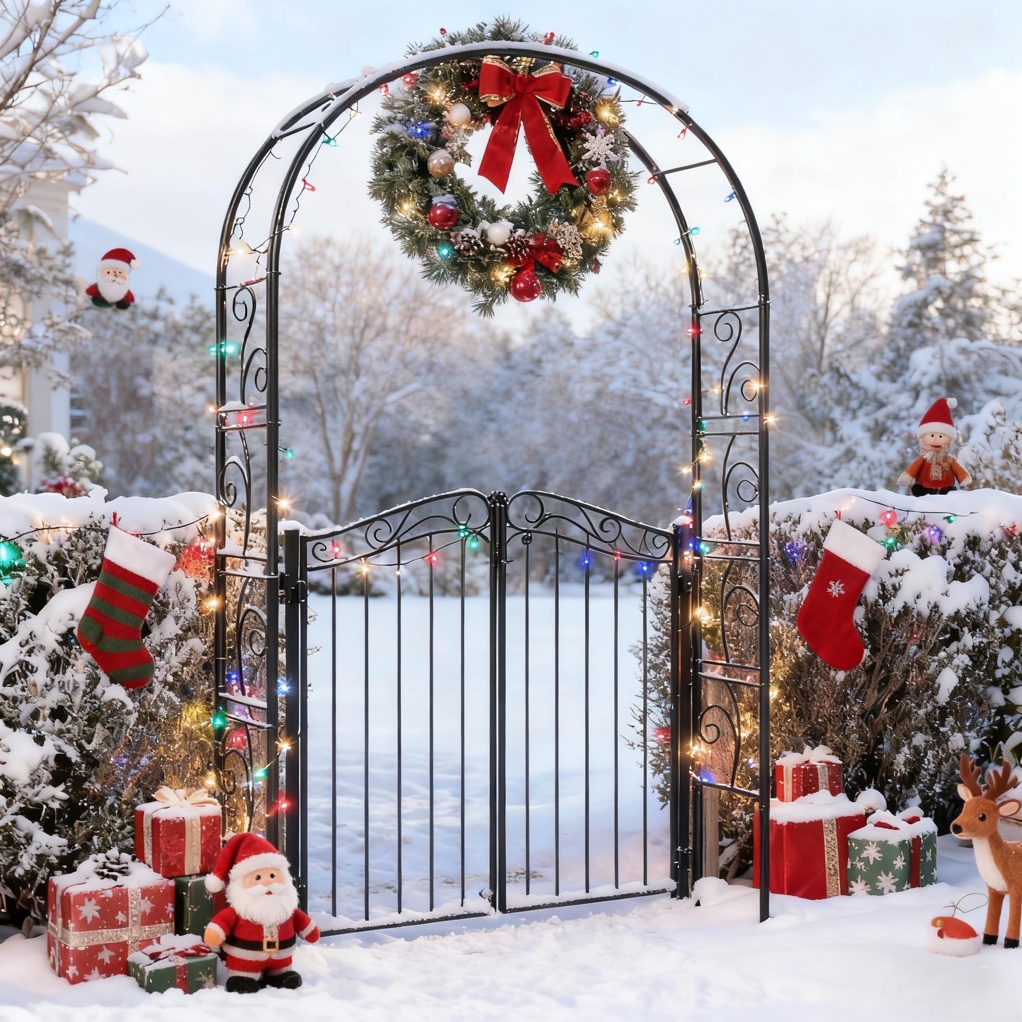 Garden Arch Arbor, 7FT Wedding Arch Stand, Steel Frame Arch for Wedding ...