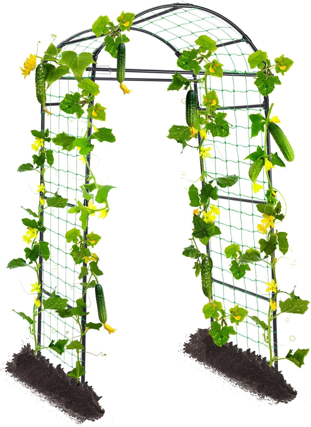 Garden Arch Cucumber Trellis for Climbing Plants Outdoor, 6.7ft Tall ...