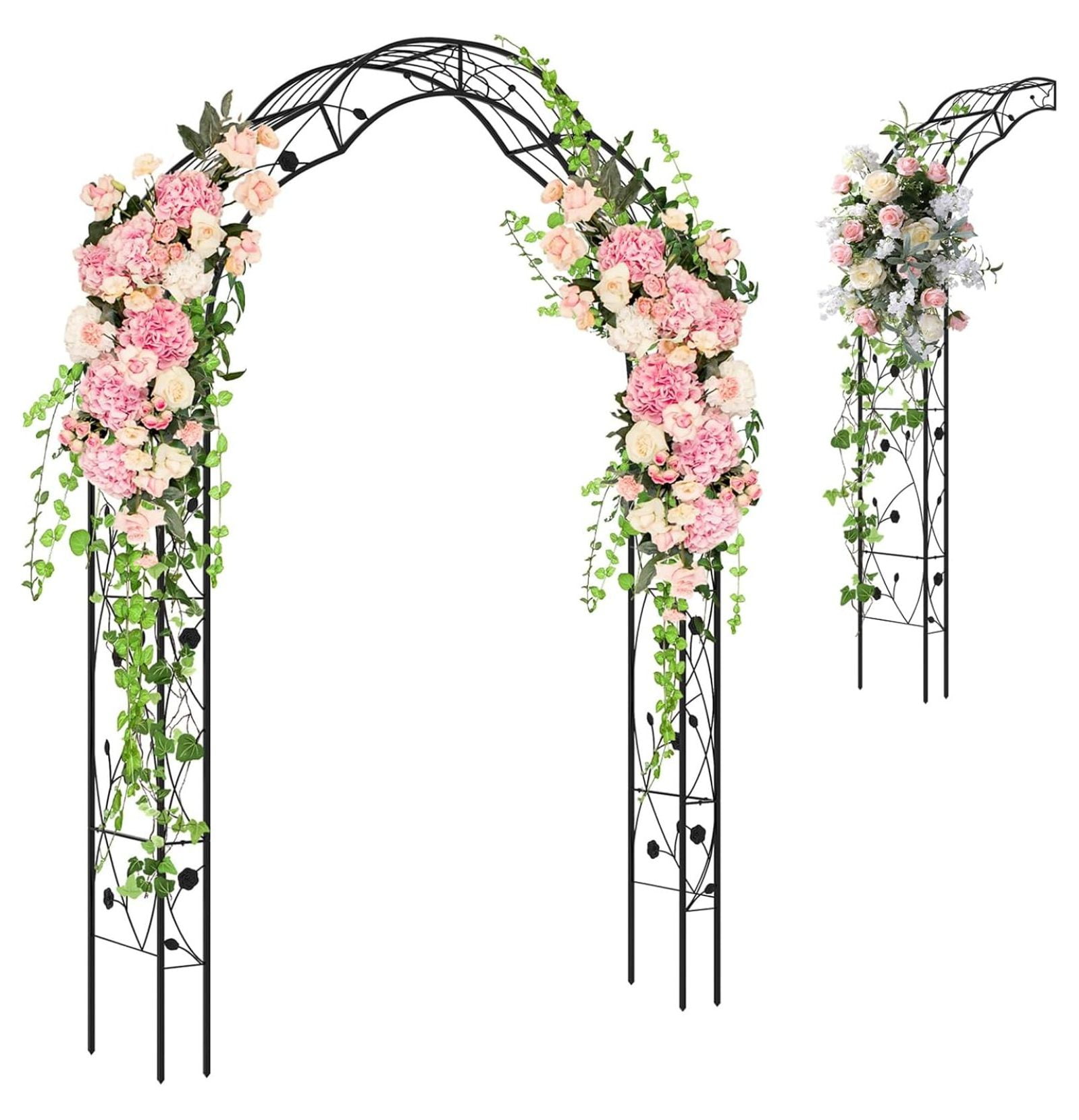 Garden Arch, Heavy Duty Galvanized Steel Arbor w/ 7 Sizes & Metal ...