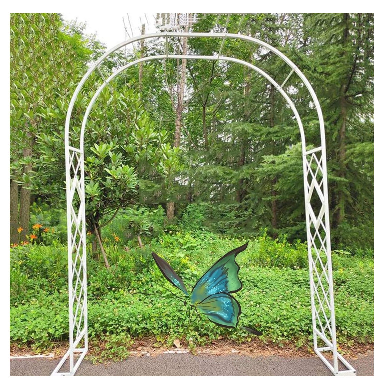 Garden Arch Metal Arbor 6.5ft 8.5ft 10ft 11.8ft 12.5ft Roses Climbing ...