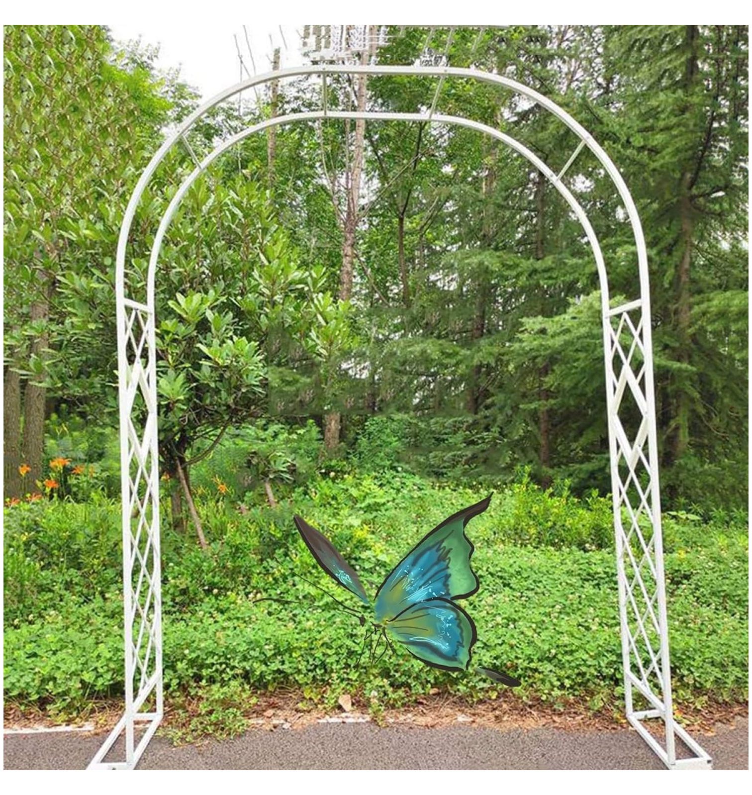 Garden Arch Metal Arbor 6.5ft 8.5ft 10ft 11.8ft 12.5ft Roses Climbing ...