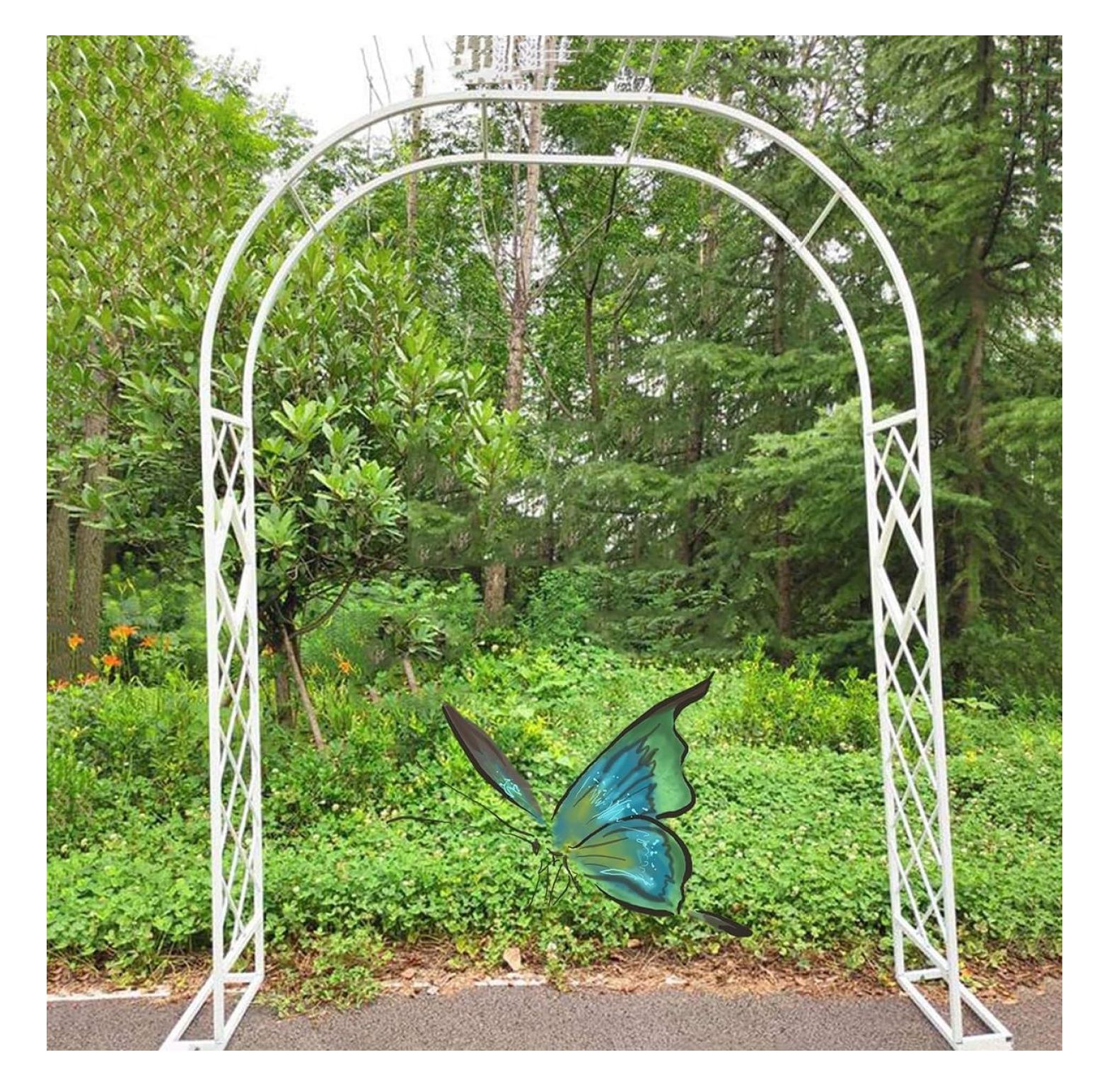 Garden Arch Metal Arbor 6.5ft 8.5ft 10ft 11.8ft 12.5ft Roses Climbing ...