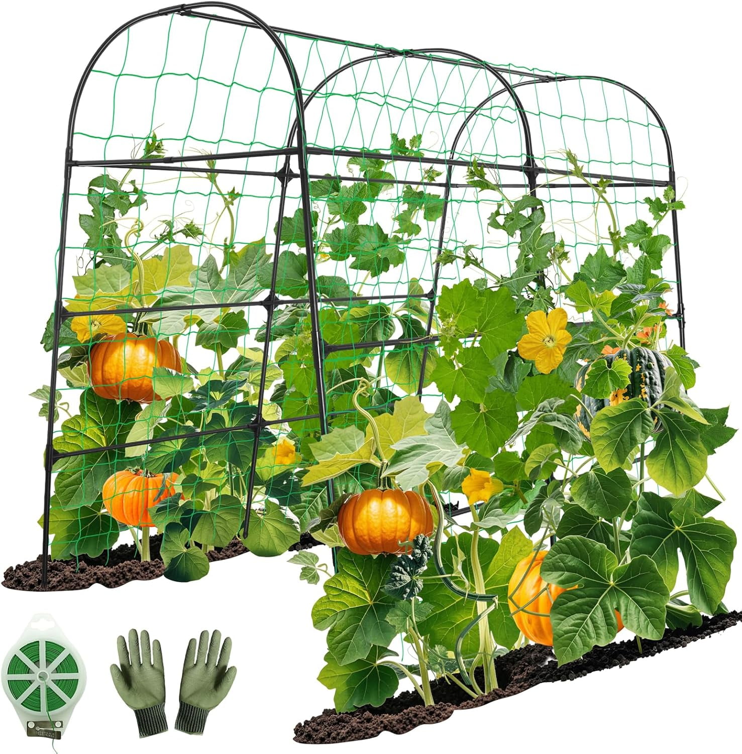Garden Arch Trellis for Climbing Plants–7.2ft Tall, Heavy Duty Metal ...