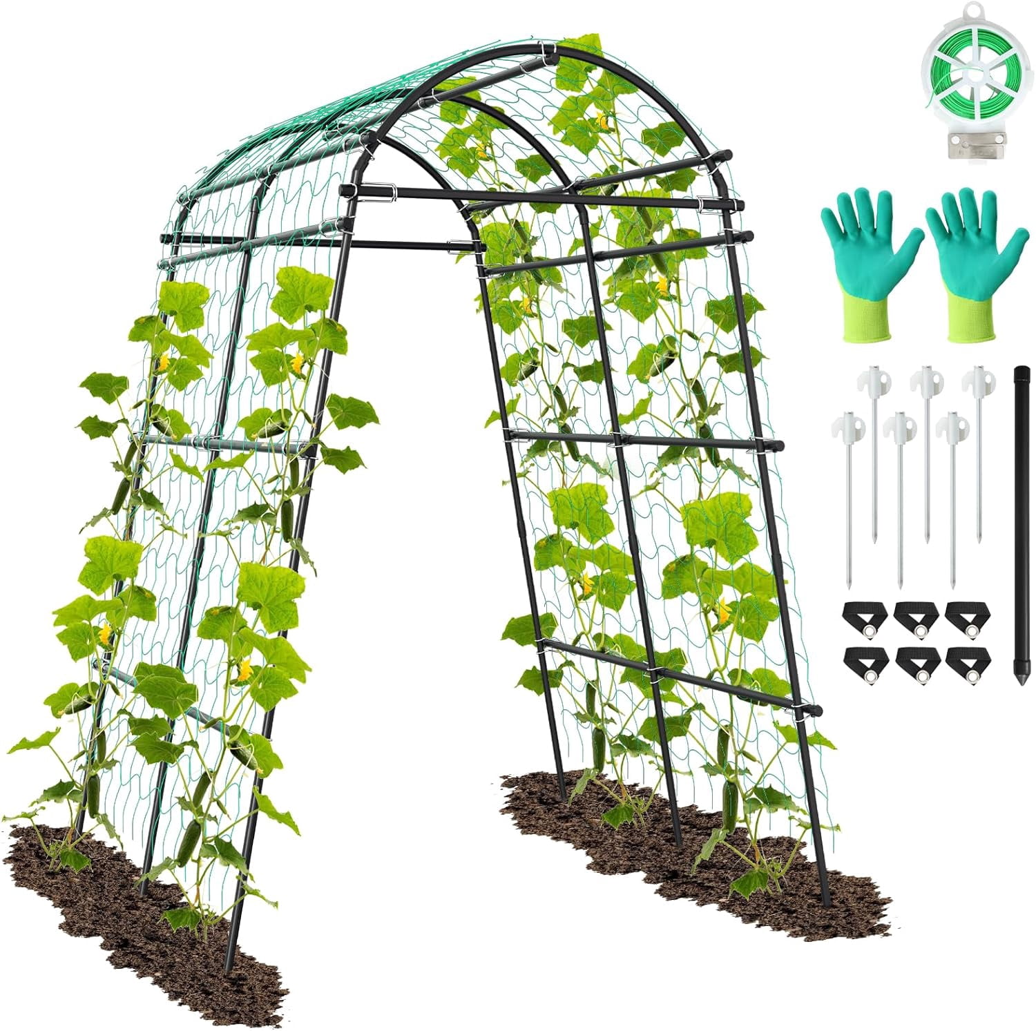 Garden Arch Trellis for Climbing Plants Outdoor - Extra 7 Ft Tall Arch ...