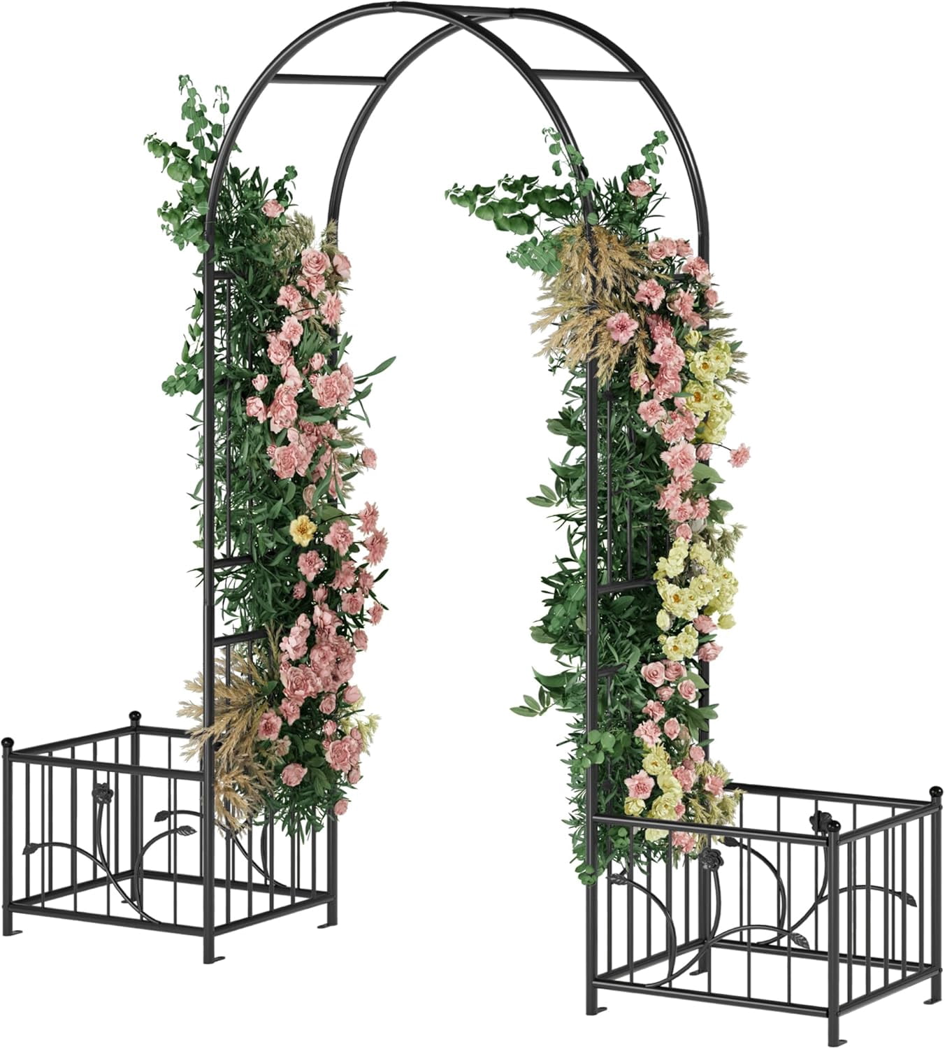 Garden Arch Trellis, Metal Garden Arbor for Climbing Plants Outdoor ...