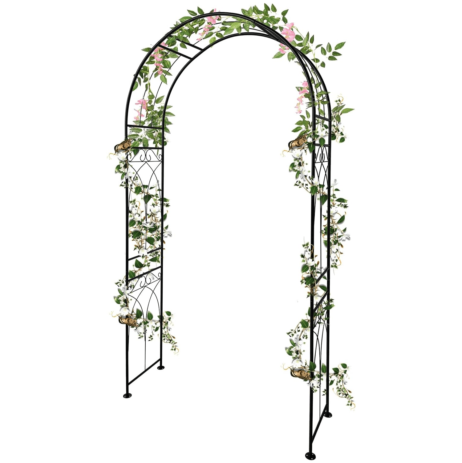 Garden Arch Trellis Metal Garden Arbor for Climbing Plants Outdoor ...