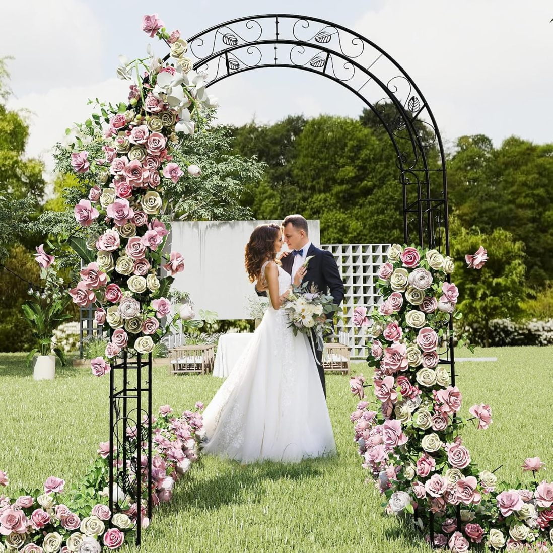 Garden Arch Trellis, Wedding Arch Frame with Butterfly Pattern, Metal ...