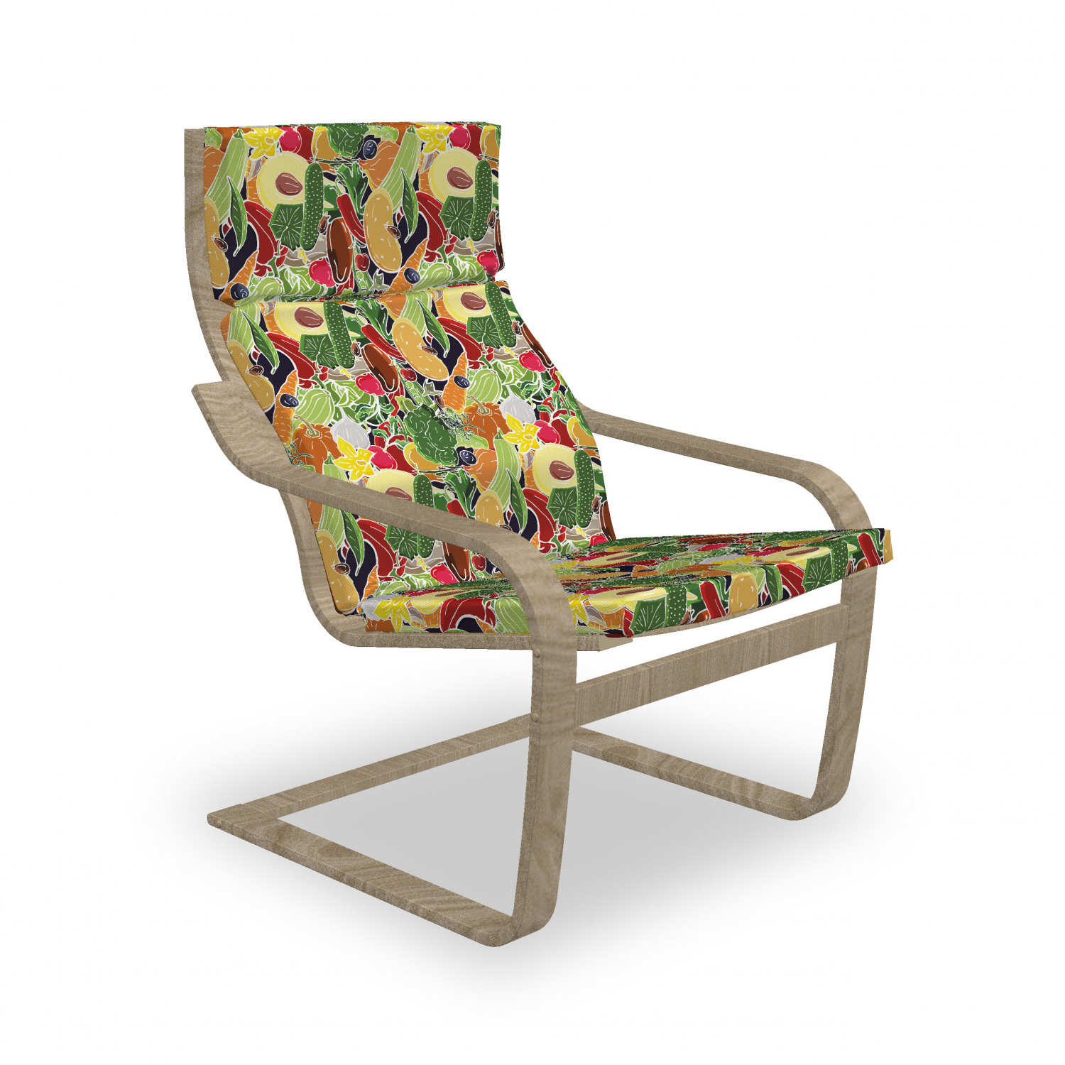 Garden Armchair Pad and Slipcover, Exotic Farming Harvest Fruits ...