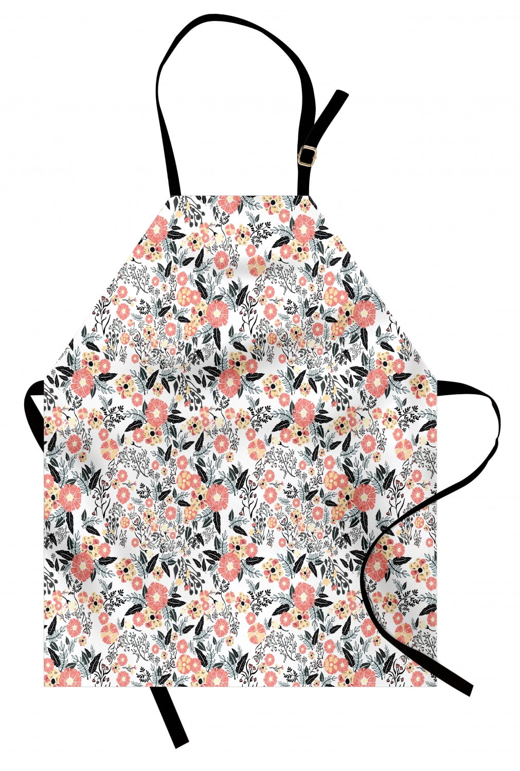 Garden Art Apron Drawing of a Flowering Field with Wildflowers in ...