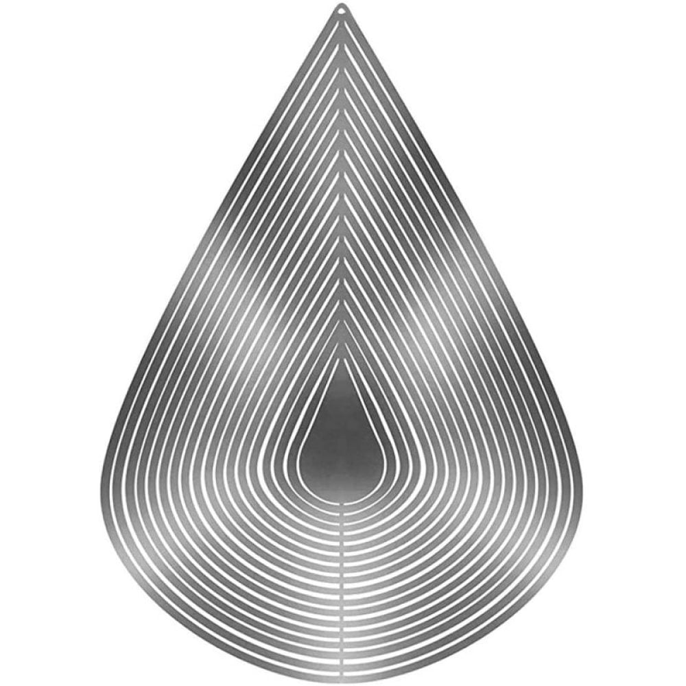 Garden Art Come Alive! Silver Teardrop Wind Spinner, 3D Flowing Light ...