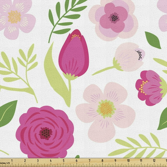 Ambesonne Garden Art Fabric by the Yard Upholstery, Rustic Country ...