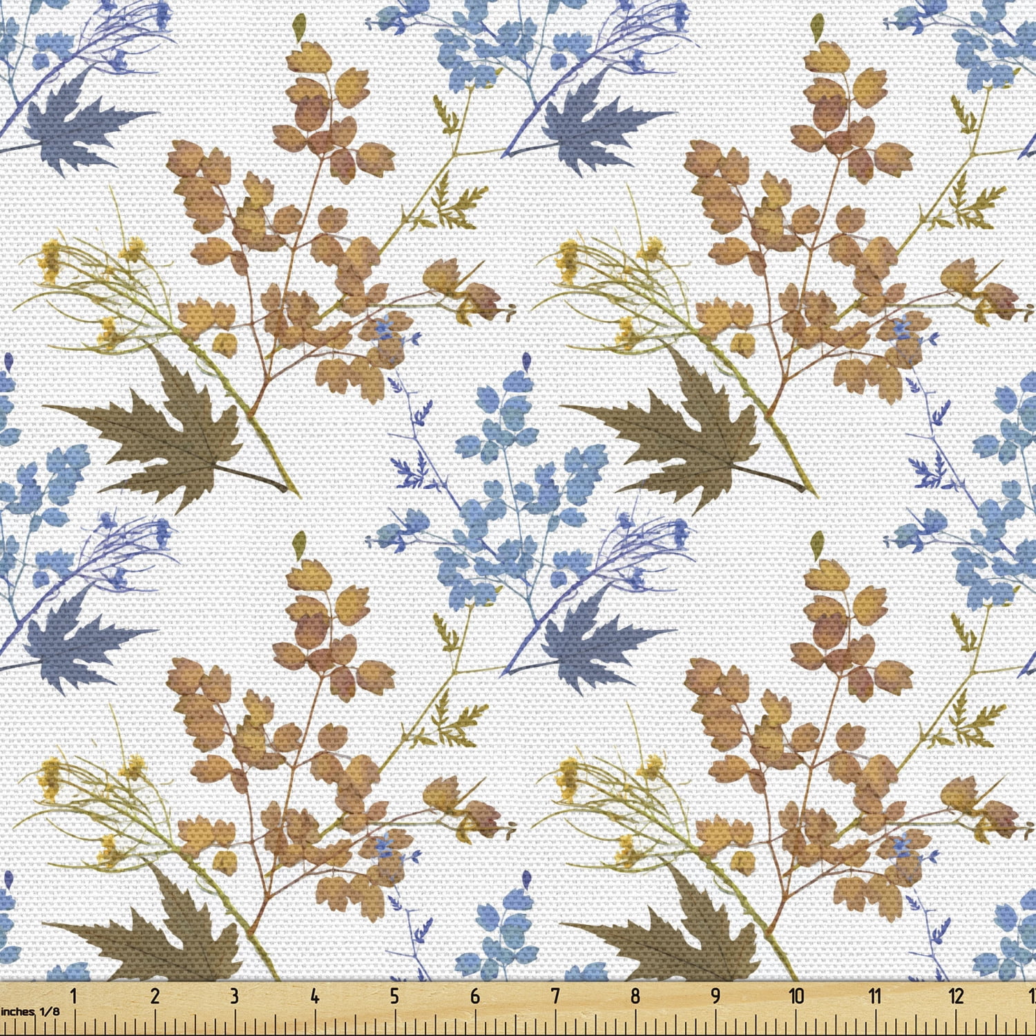Garden Art Sofa Upholstery Fabric by the Yard, Rustic Theme with Leafy ...
