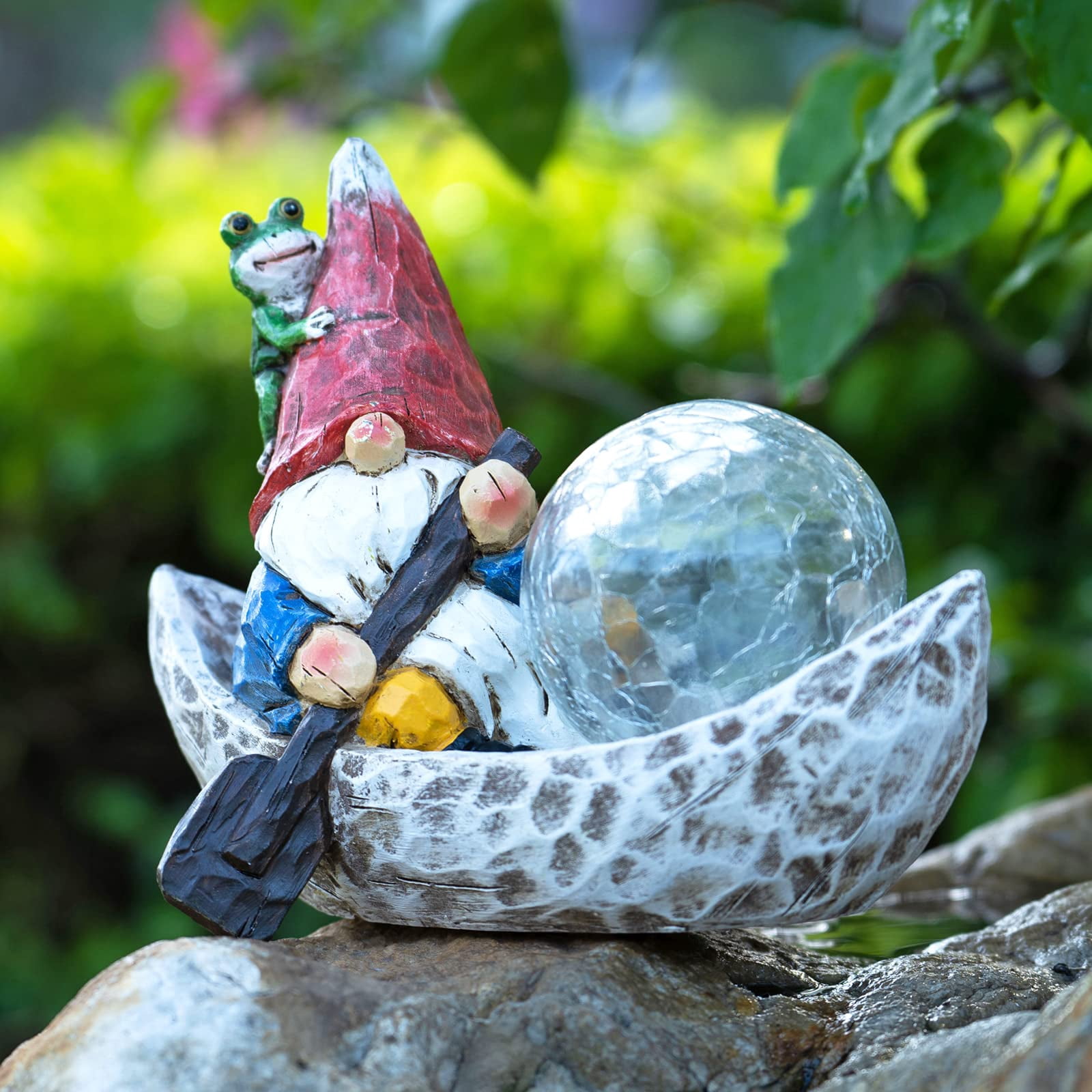 Garden Art Statue Solar Powered Landscape Figurine Outdoor Yard Decor ...