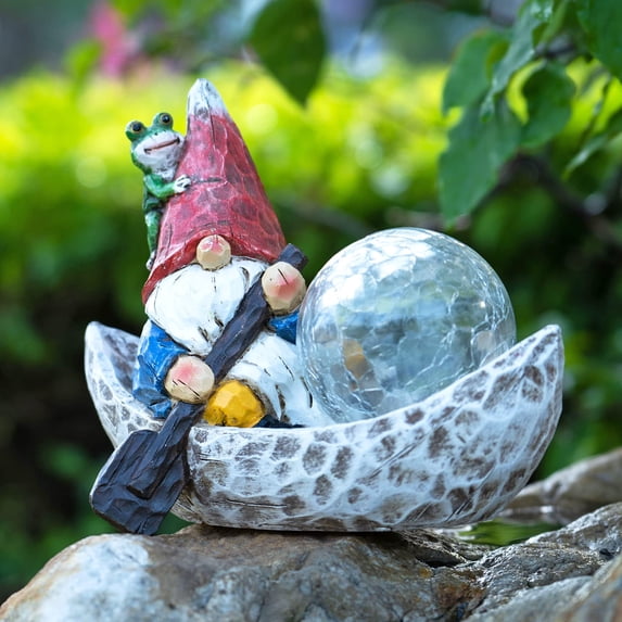Garden Art Statue Solar Powered Landscape Figurine Outdoor Yard Decor ...