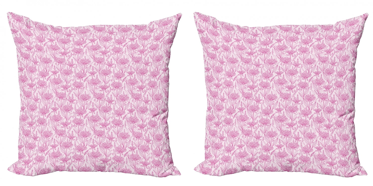 Ambesonne Garden Art Throw Pillow Cover 2 Pack, Pastel Spring Bloom, 18 ...