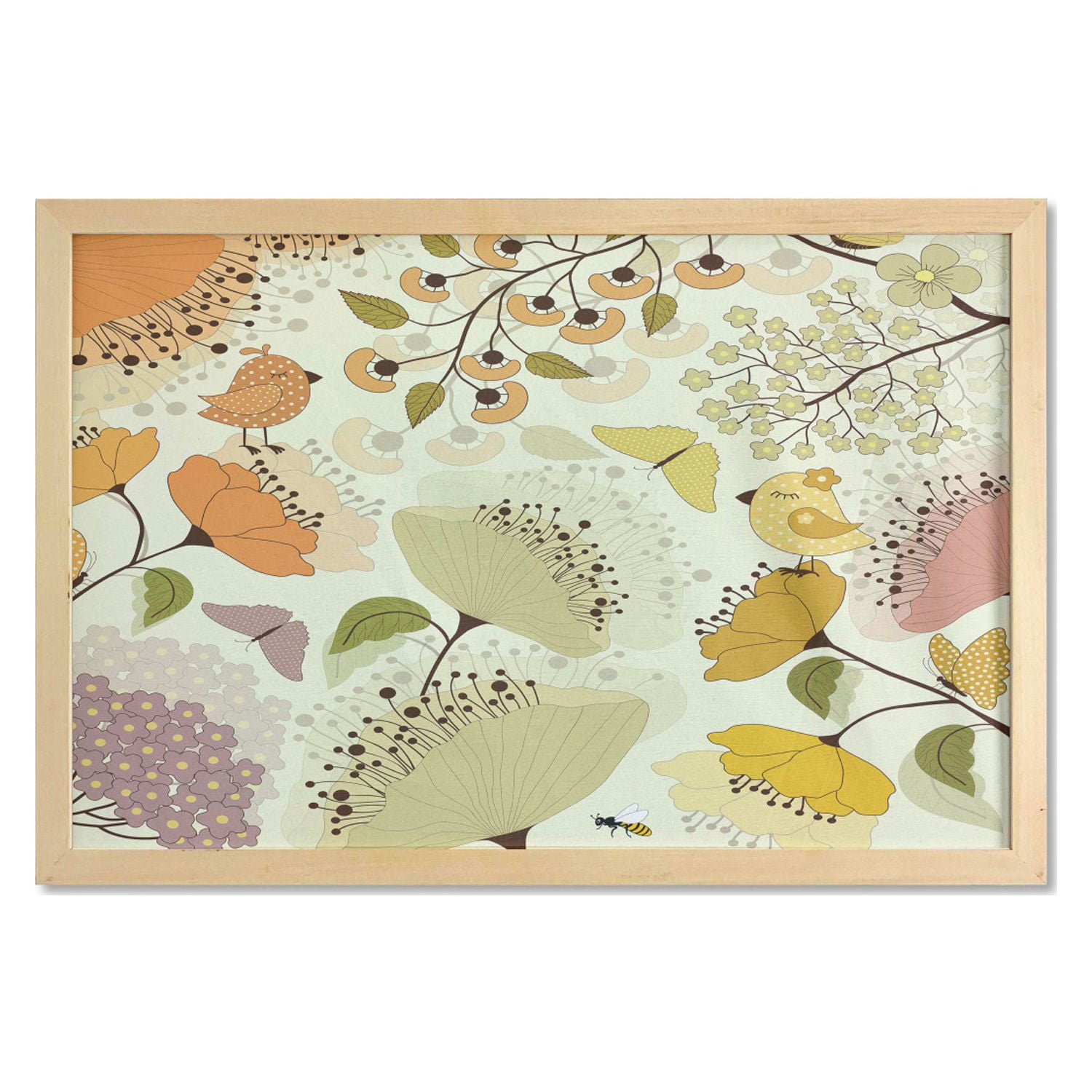 Garden Art Wall Art with Frame, Reviving Nature Composition with ...