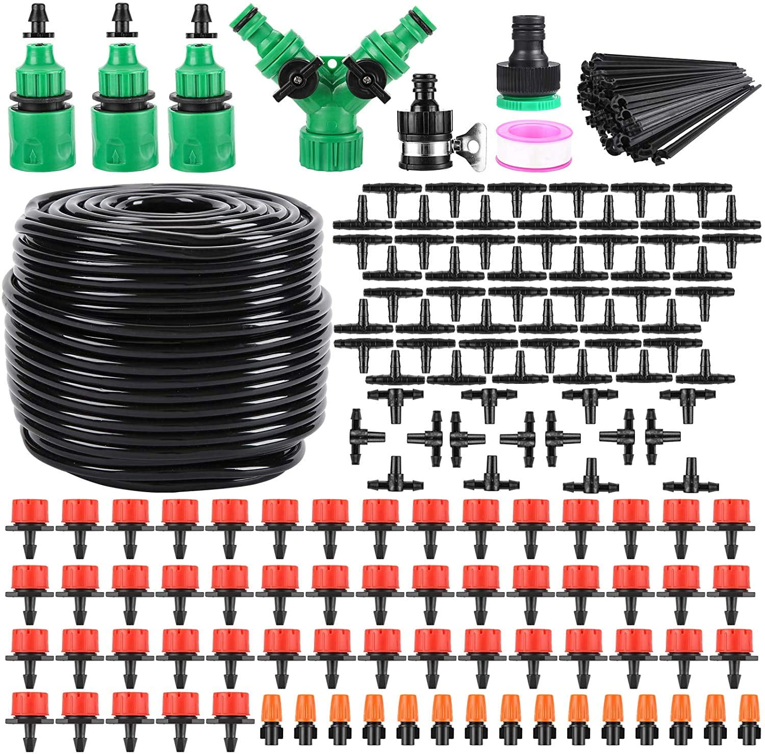 Garden Automatic Irrigation System IFF17 164FT 200 Pack Irrigation Kit ...