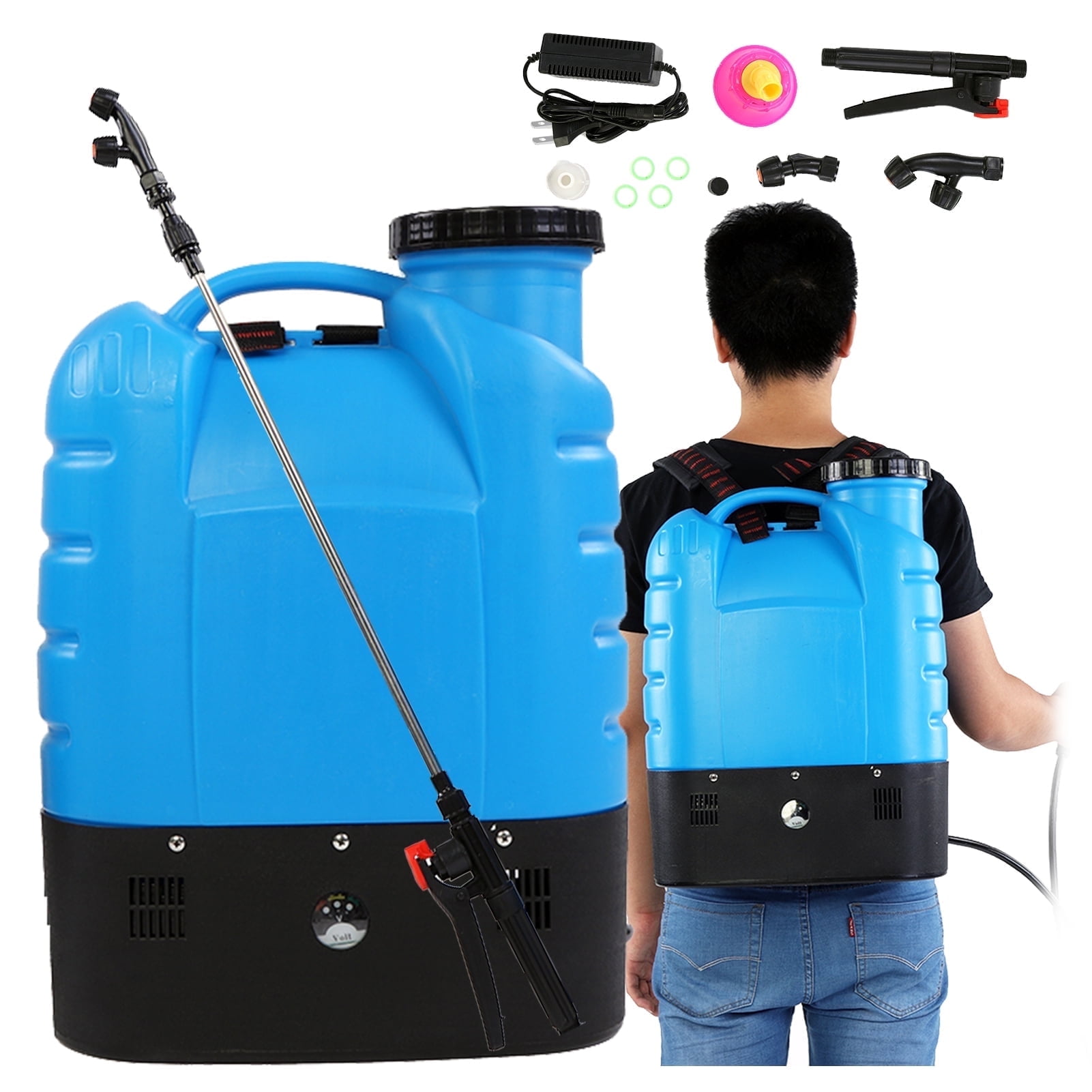 Garden Backpack Sprayer, 4.2 Gallon Battery Electric Pump Sprayer ...