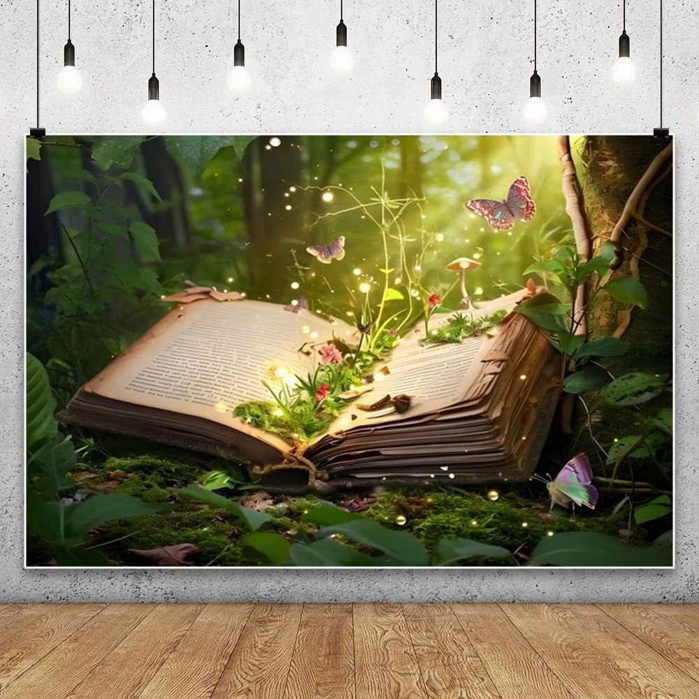 Garden Banner Fairy Tale Banner Backdrop Fabric Girls Butterfly ...