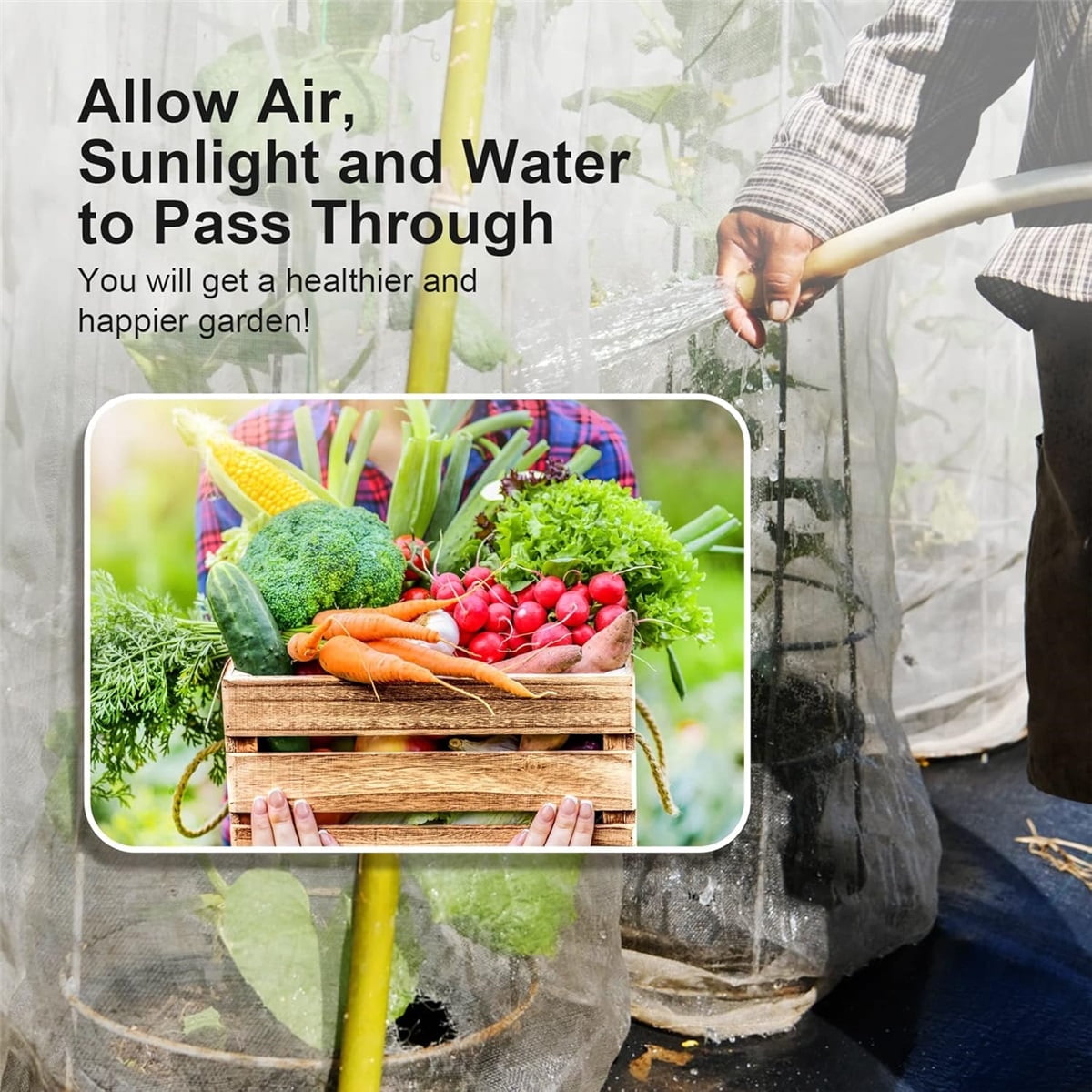 3 Pack Garden Barrier Netting (10'x50'): Protect Plants, Fruits ...