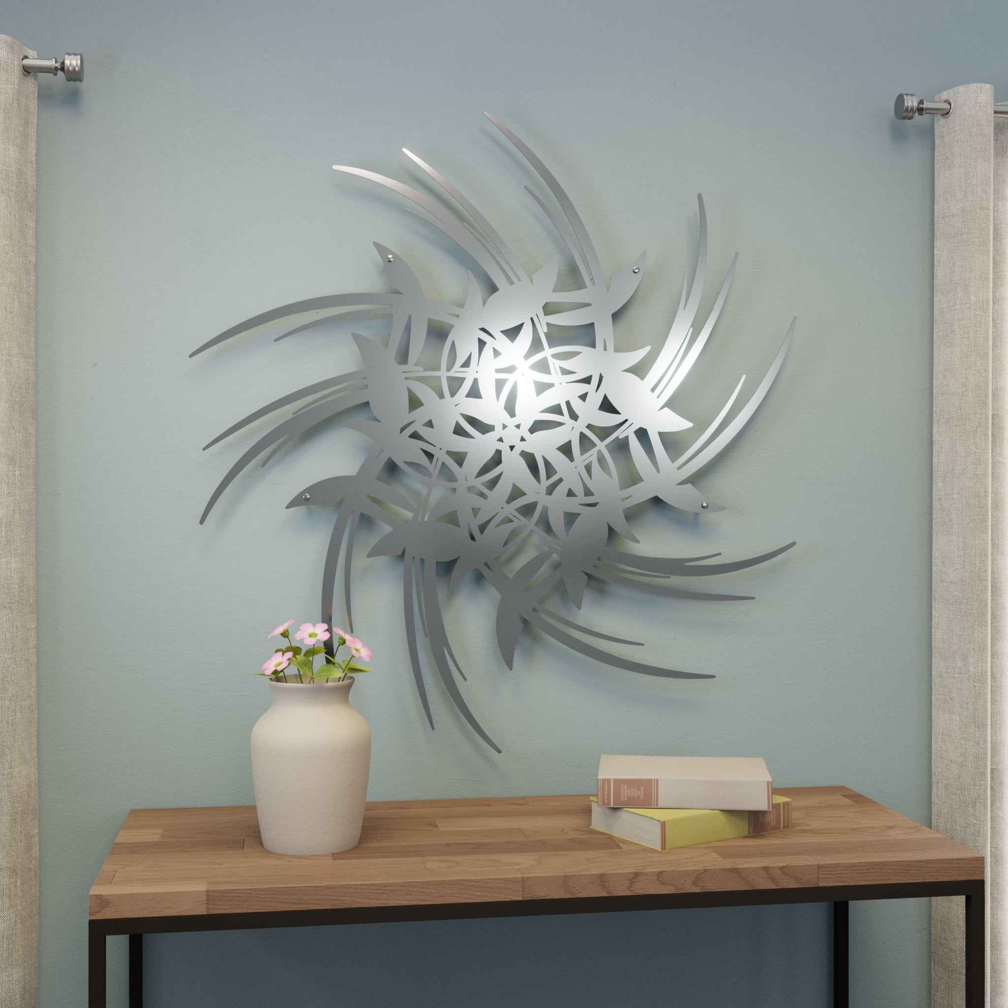 Garden Beauty Stainless Steel Wall Decor in Metallic Steel Color ...