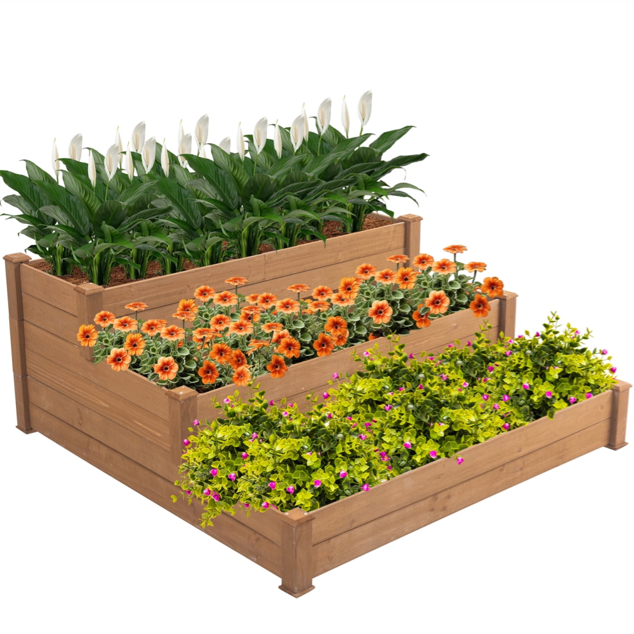 Garden Bed with 3 Tiers Design, Raised Garden Beds Outdoor, Raised Beds ...