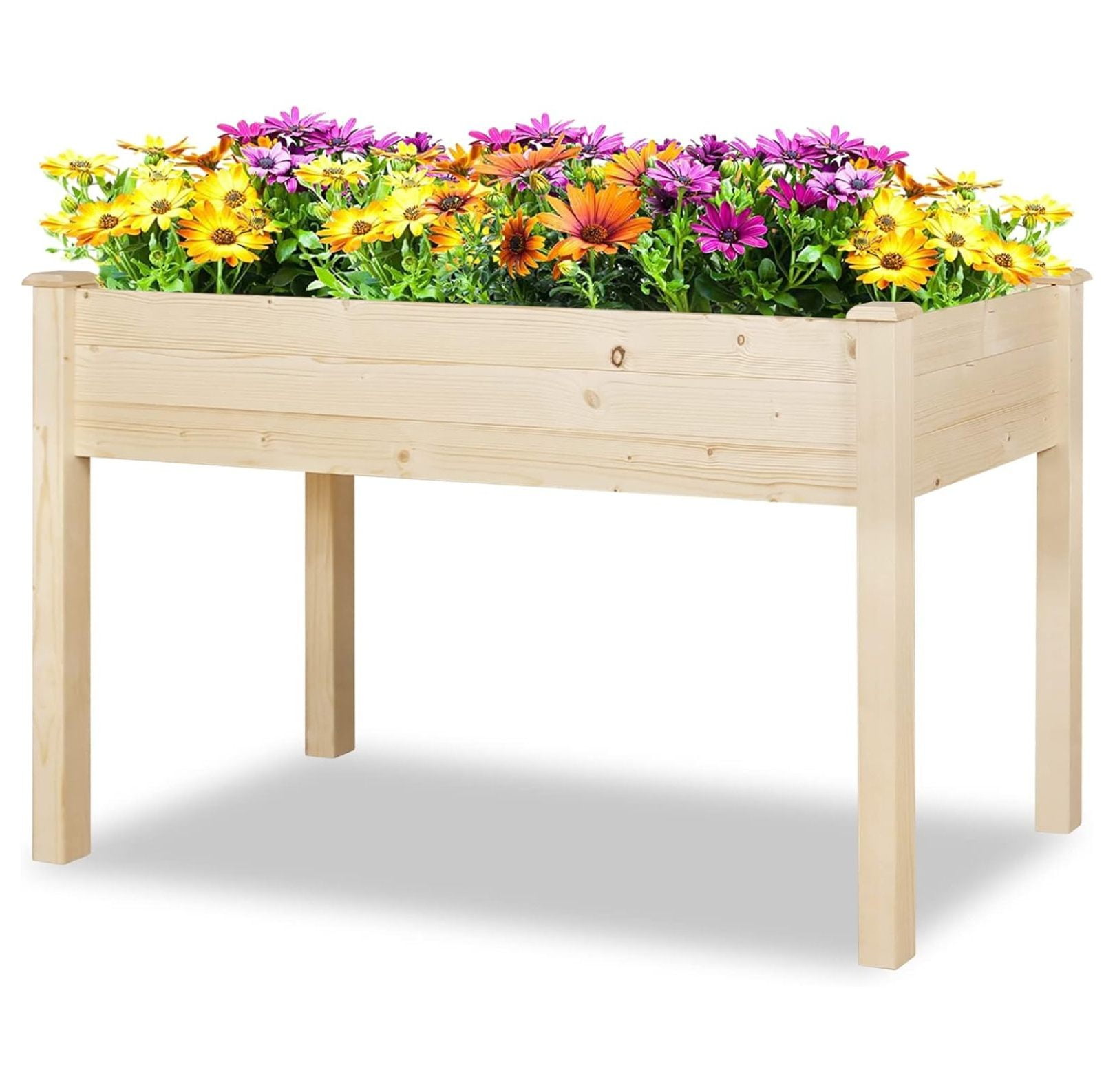Garden Bed with Legs, 48x21x30in Raised Garden Bed, Elevated Wood ...