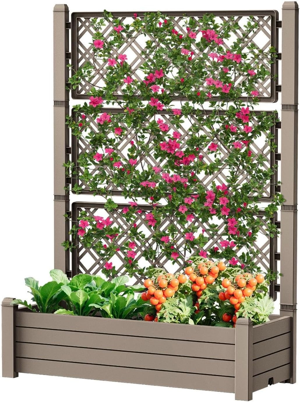 Garden Beds Outdoor,Elevated Planter Box with Drain Plug,Resin Elevated ...