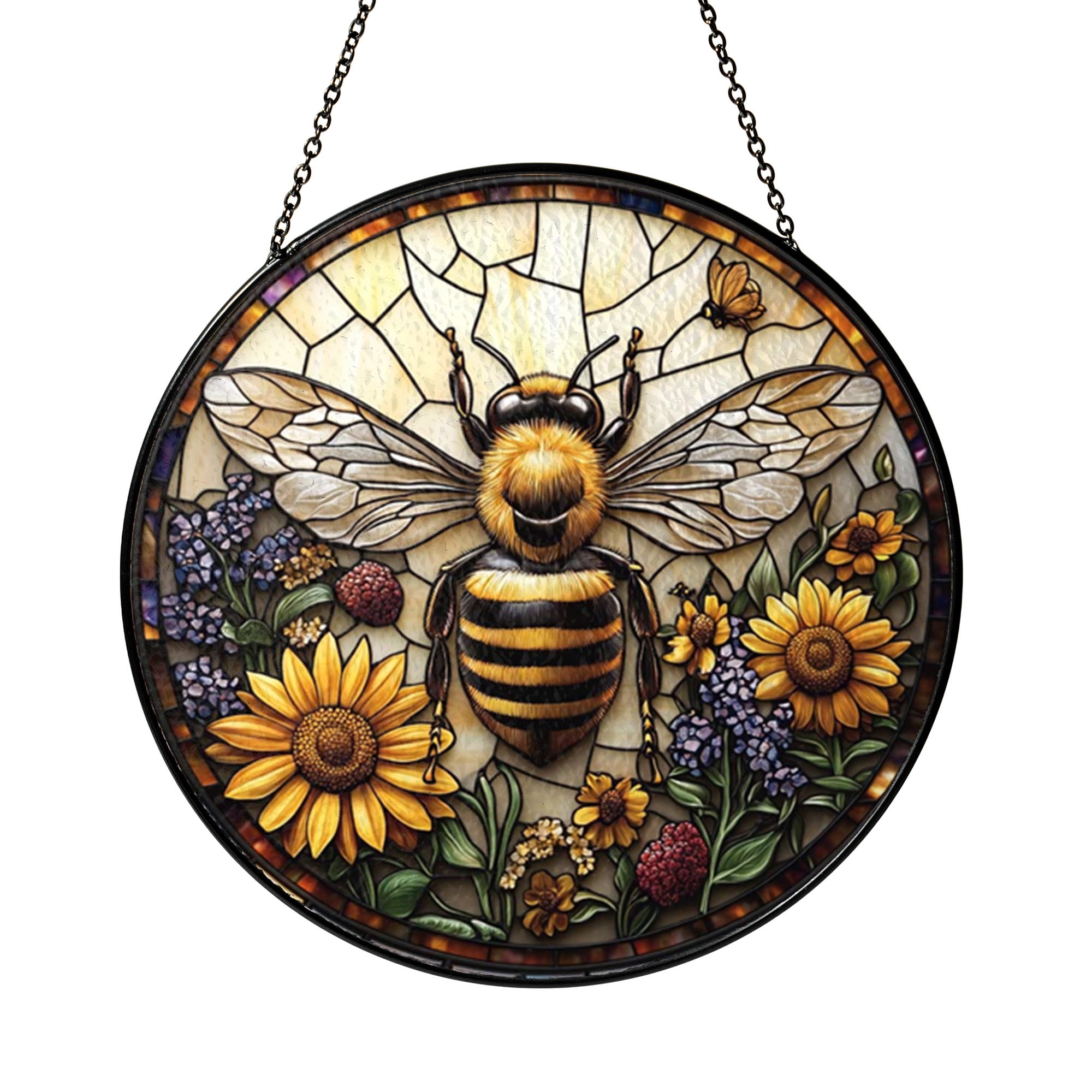 Garden Bee Decorative Window Hanging – Faux Stained Glass - Walmart.com