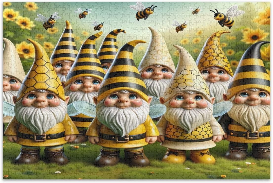 Garden Bee Gnomes Adult Puzzles 500 Pieces, Puzzle for Adults, Family ...