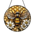 Garden Bee Window Suncatcher – Decorative Glass Style Nature Art ...