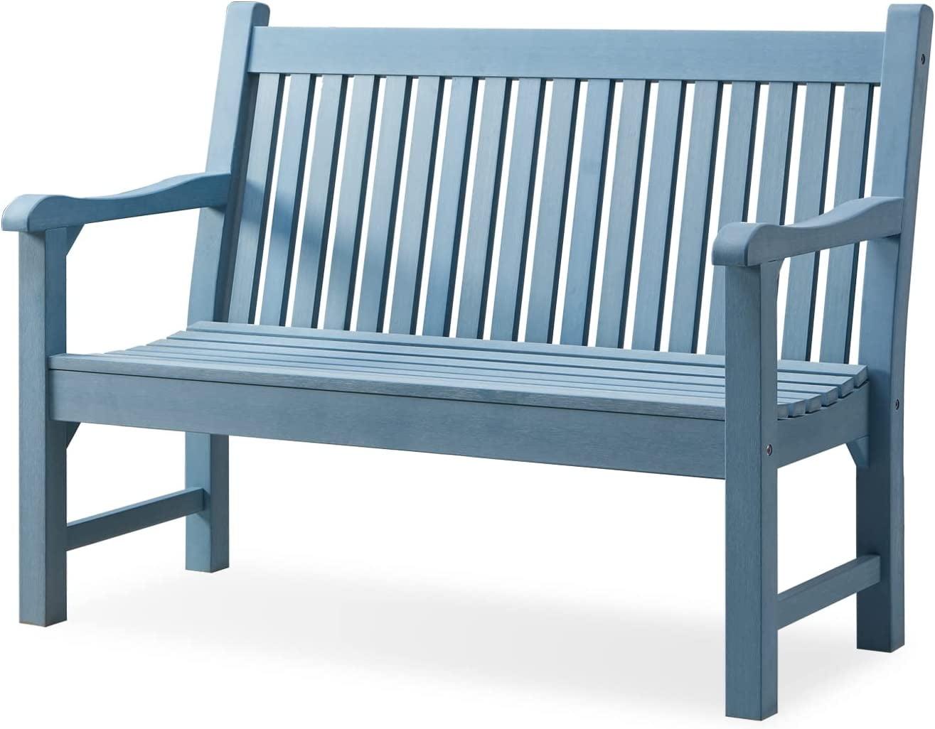 Garden Bench 2-Person Poly Lumber Patio Bench All-Weather Outdoor Bench ...