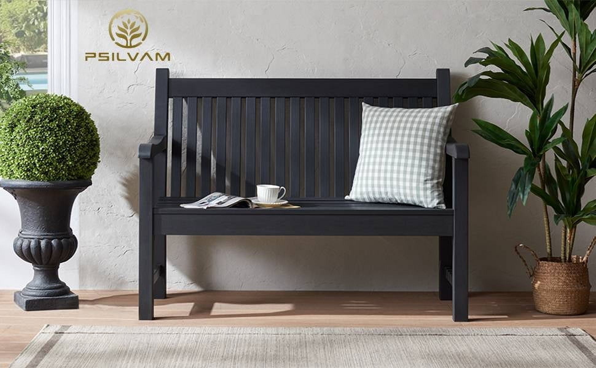 Garden Bench, 2-Person Poly Lumber Patio Bench, All-Weather Outdoor ...