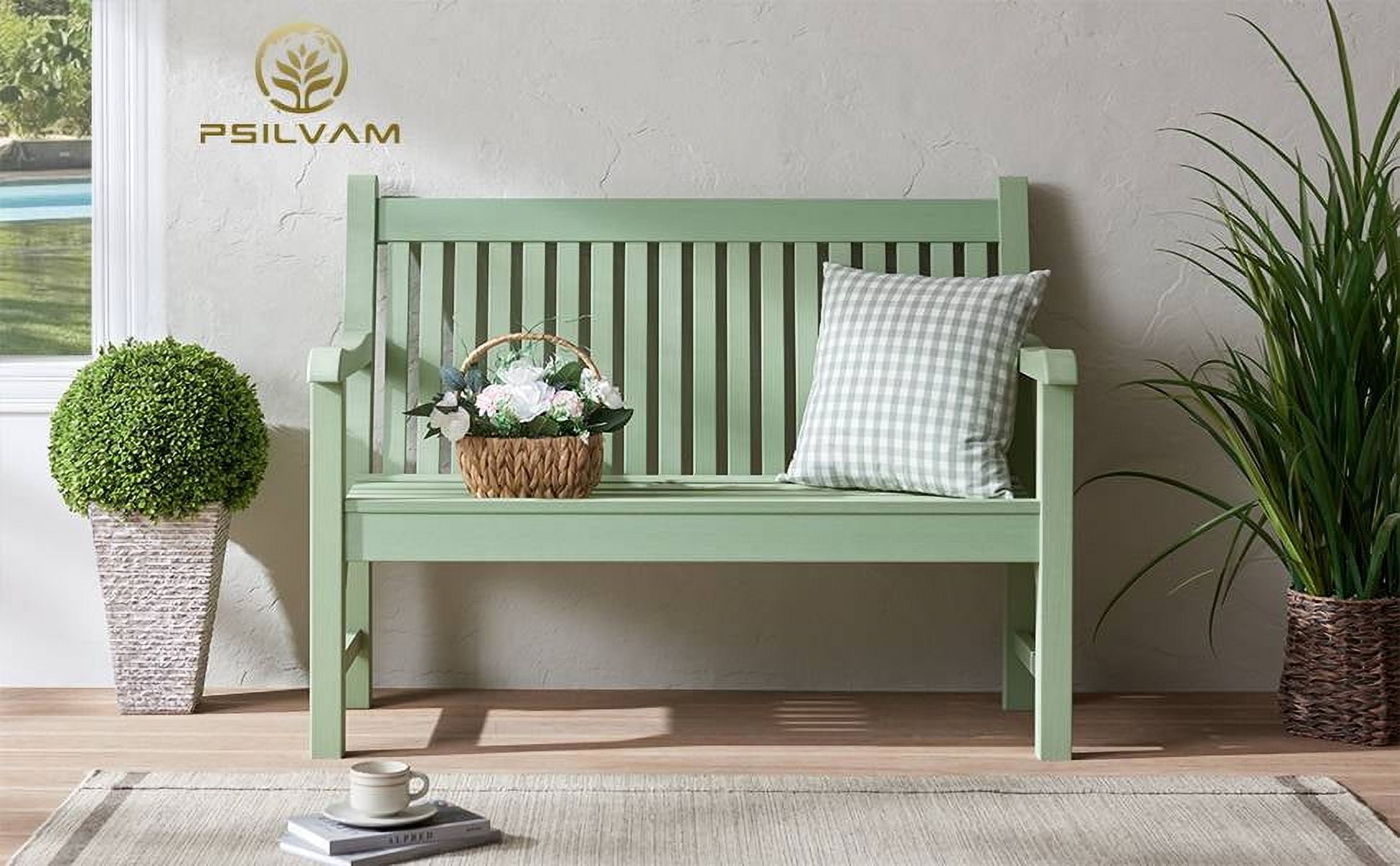 Garden Bench, 2-Person Poly Lumber Patio Bench, All-Weather Outdoor ...