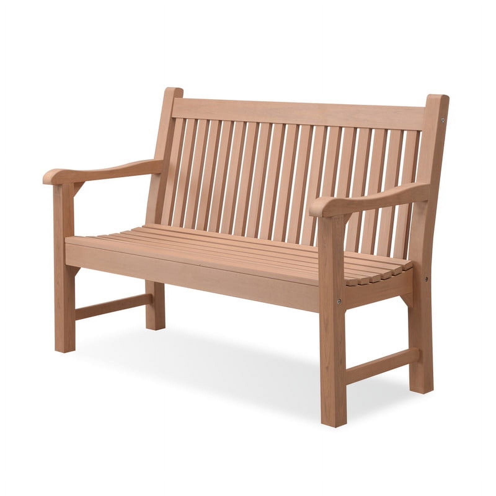 Garden Bench, 2-Person Poly Lumber Patio Bench, All-Weather Outdoor ...
