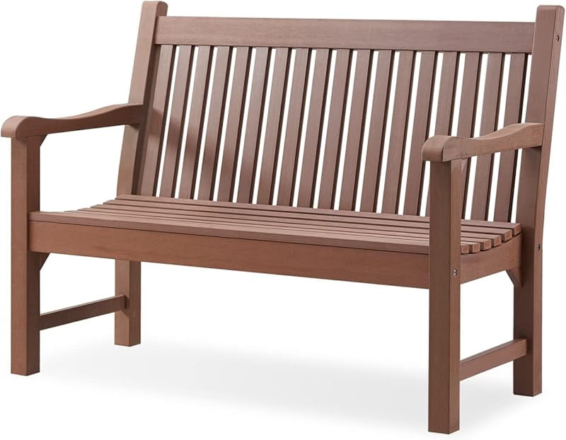 Garden Bench, 2-Person Poly Lumber Patio Bench, All-Weather Outdoor ...
