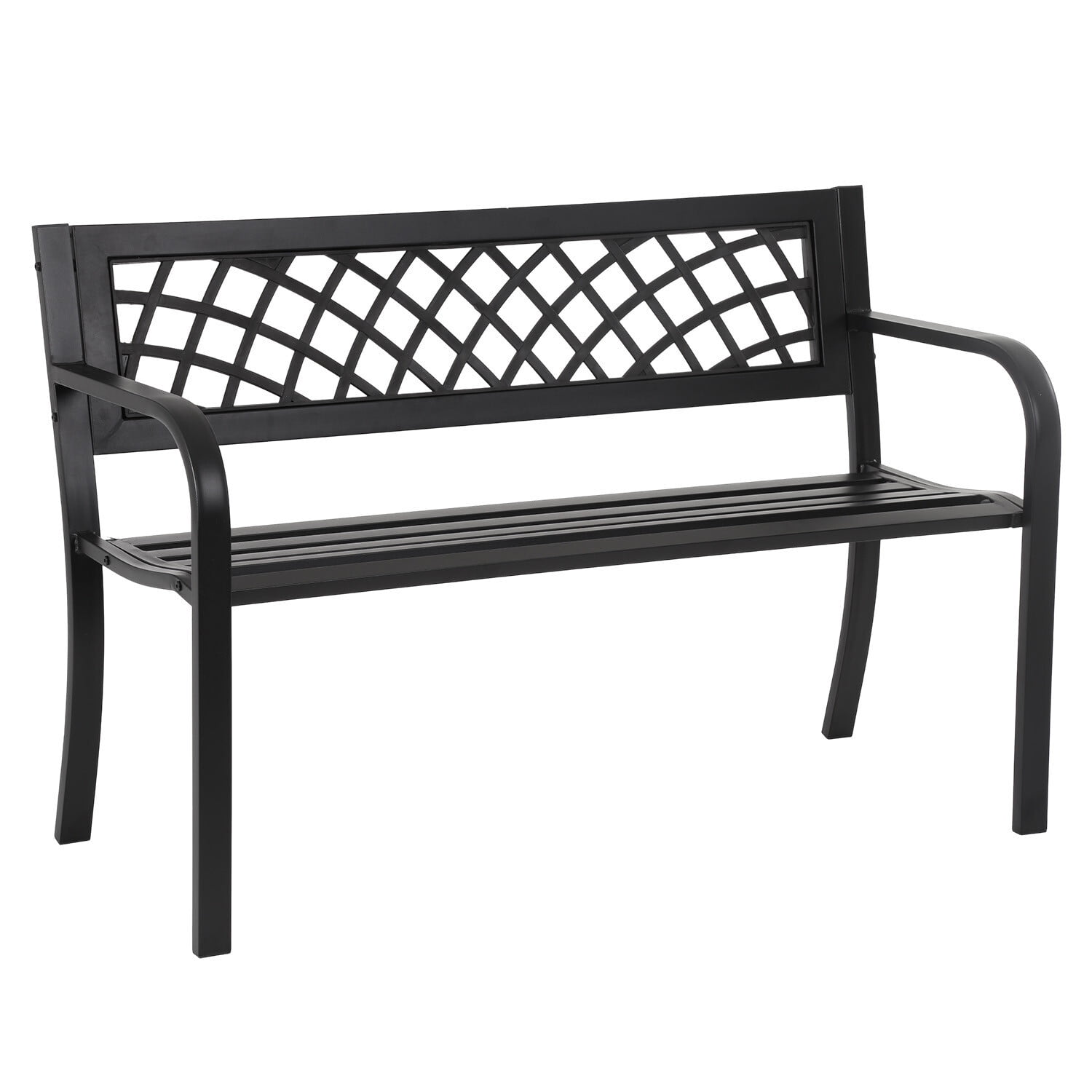 Garden Bench,Outdoor Benches,Iron Steel Frame Patio Bench with Mesh ...