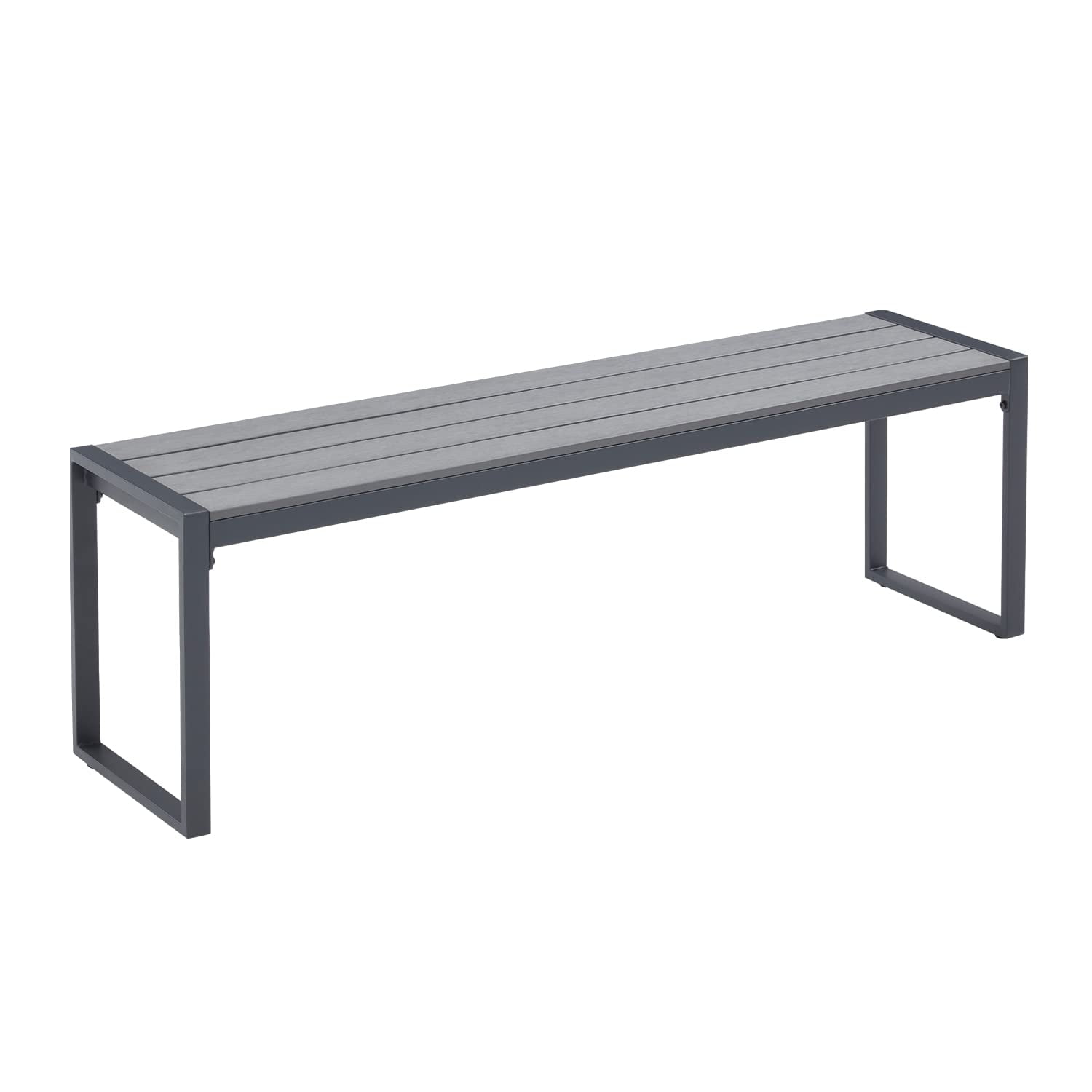 Garden Bench, Outdoor Wooden Backless Bench with Weather-Resistant ...