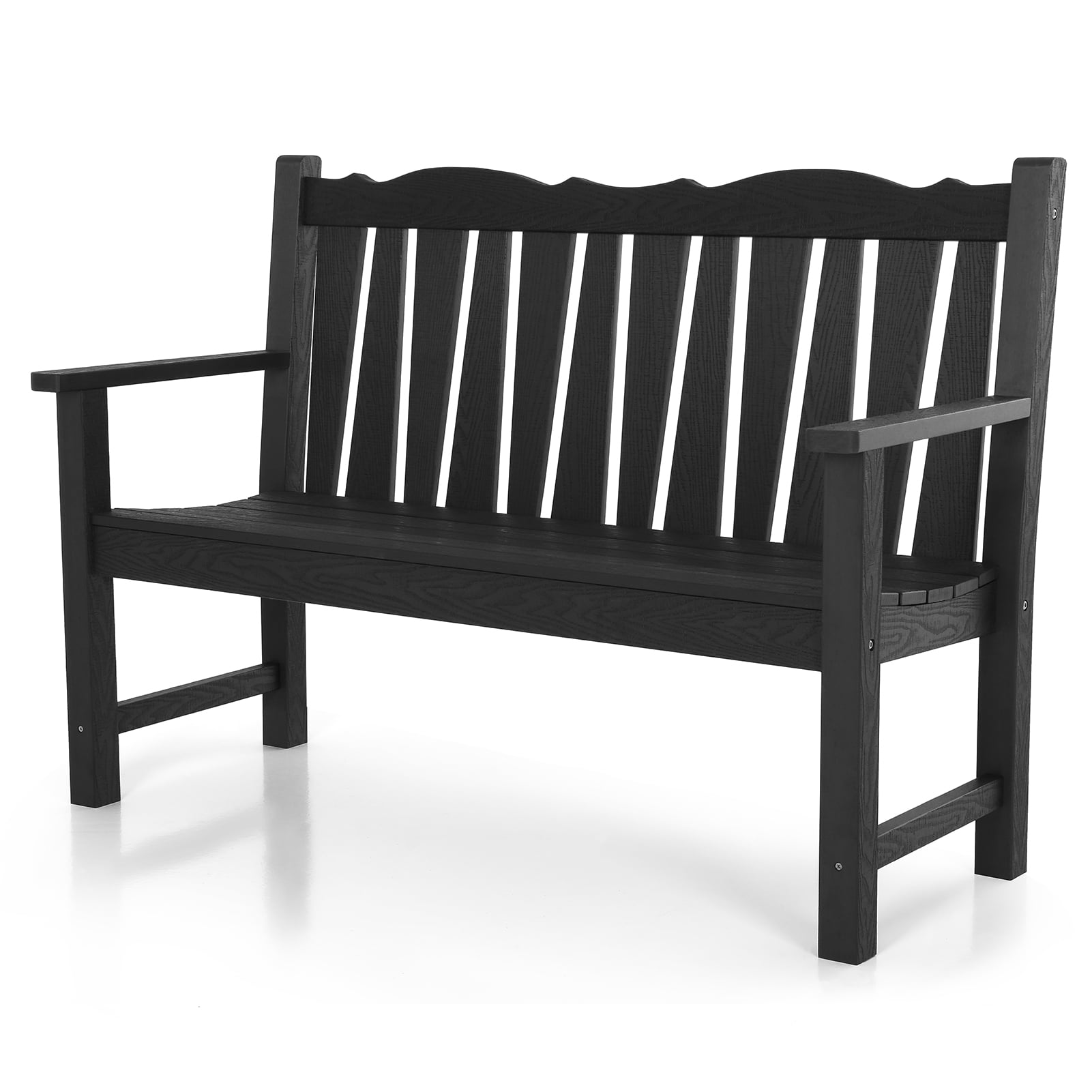 Garden Bench with Armrests, Weatherproof 2-Person Patio Bench, for ...