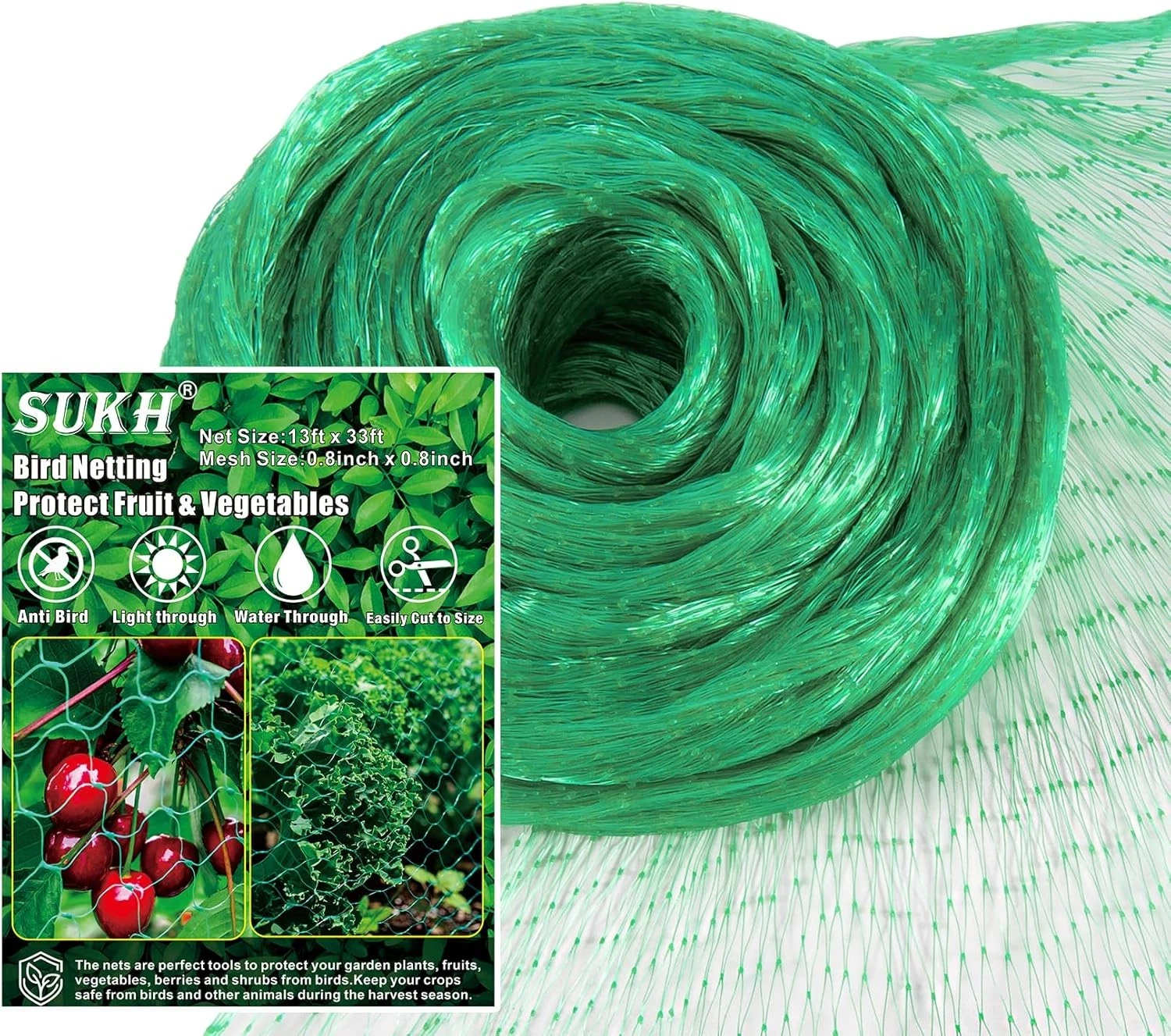Garden Bird Netting, 13 Feet X 33 Feet Anti Bird Protection Net With ...
