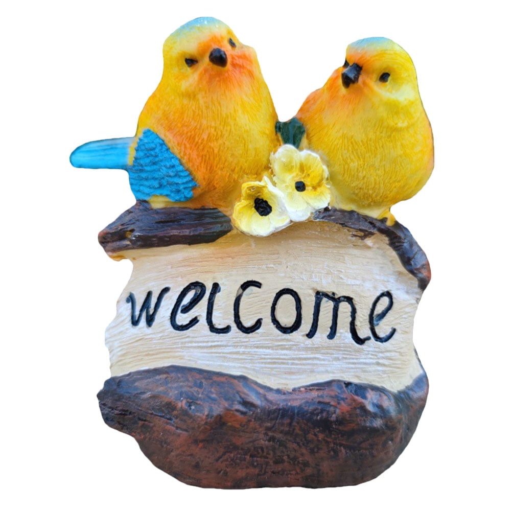 Garden Bird Statue Metal Structures Welcome Shaped Sculpture - Walmart.com