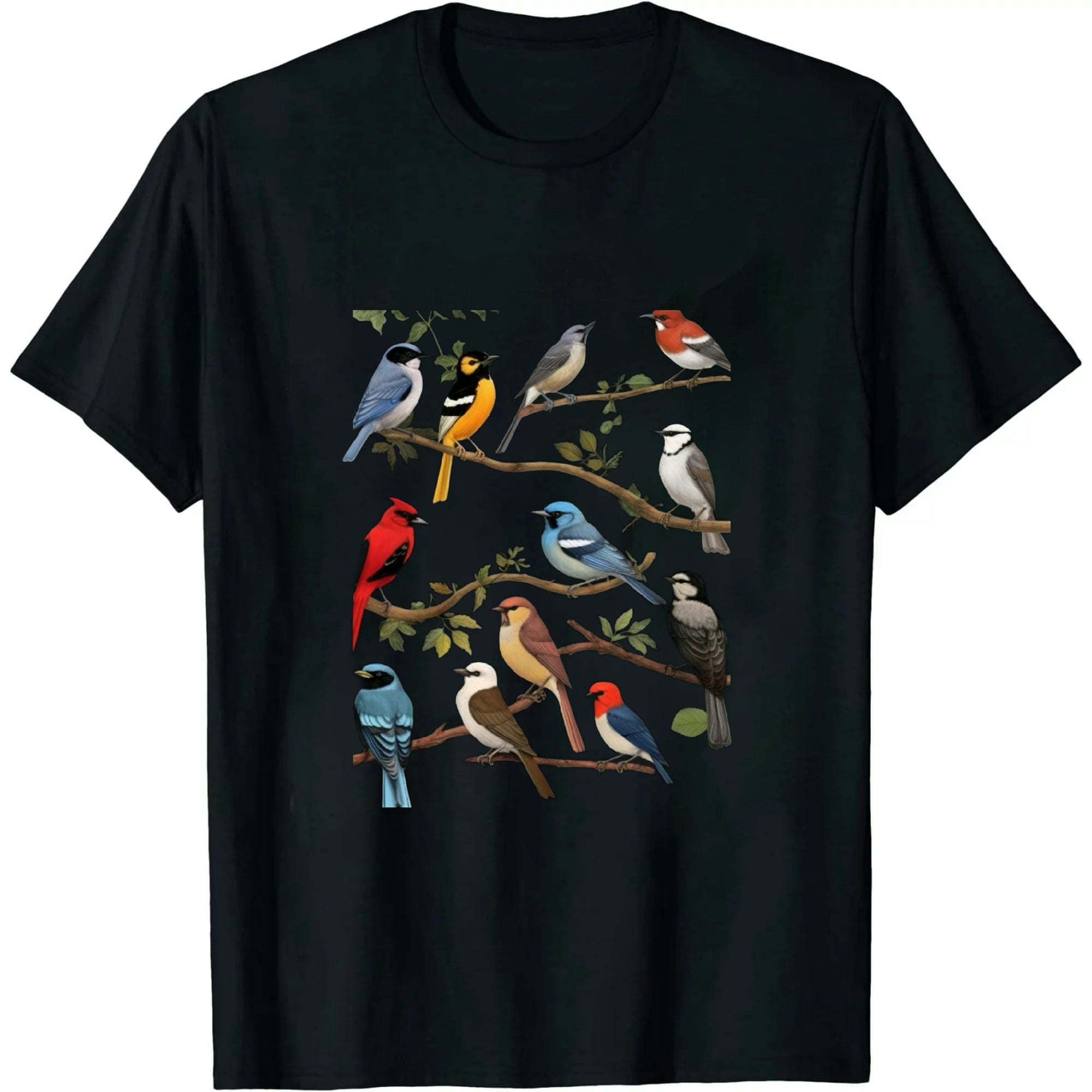Garden Birds Cardinal Blue Jay Hummingbird Robin Wren Finch T-Shirt ...