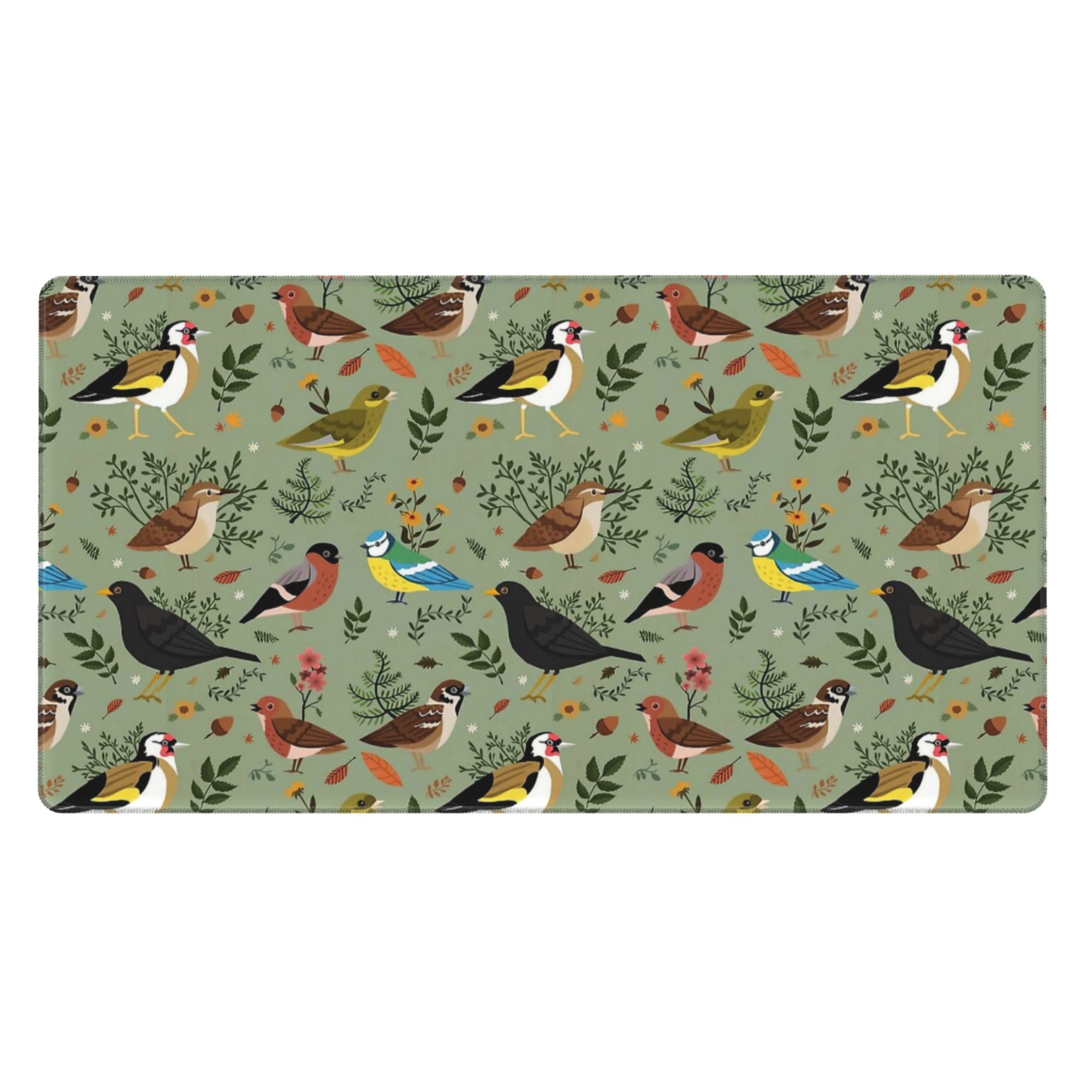 Garden Birds Print Large Gaming Mouse Pad, Large Keyboard Pad,Desk Pad ...
