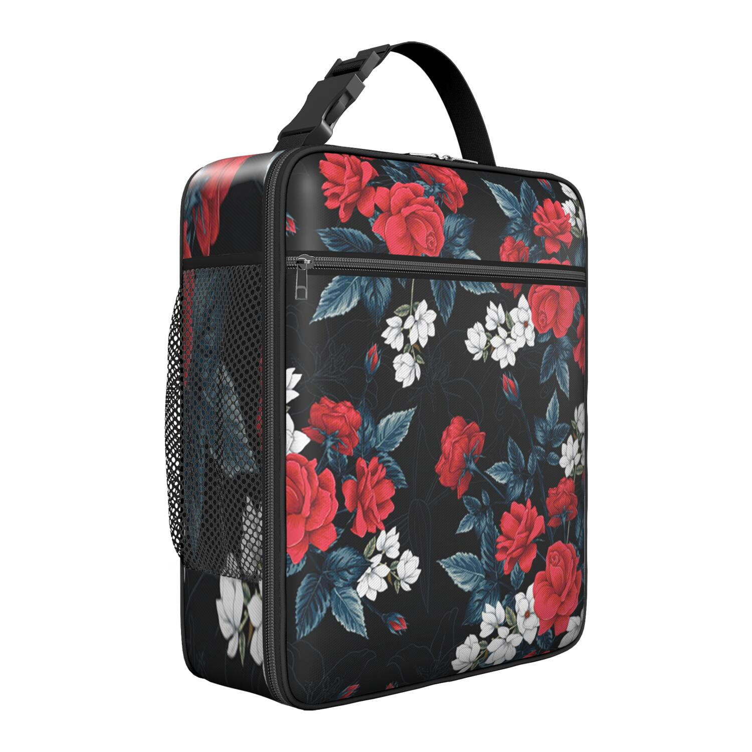 Garden Bloom Floral Lunch Box Tote, Insulated and Leakproof with Botanical Butterfly, Peony and ...