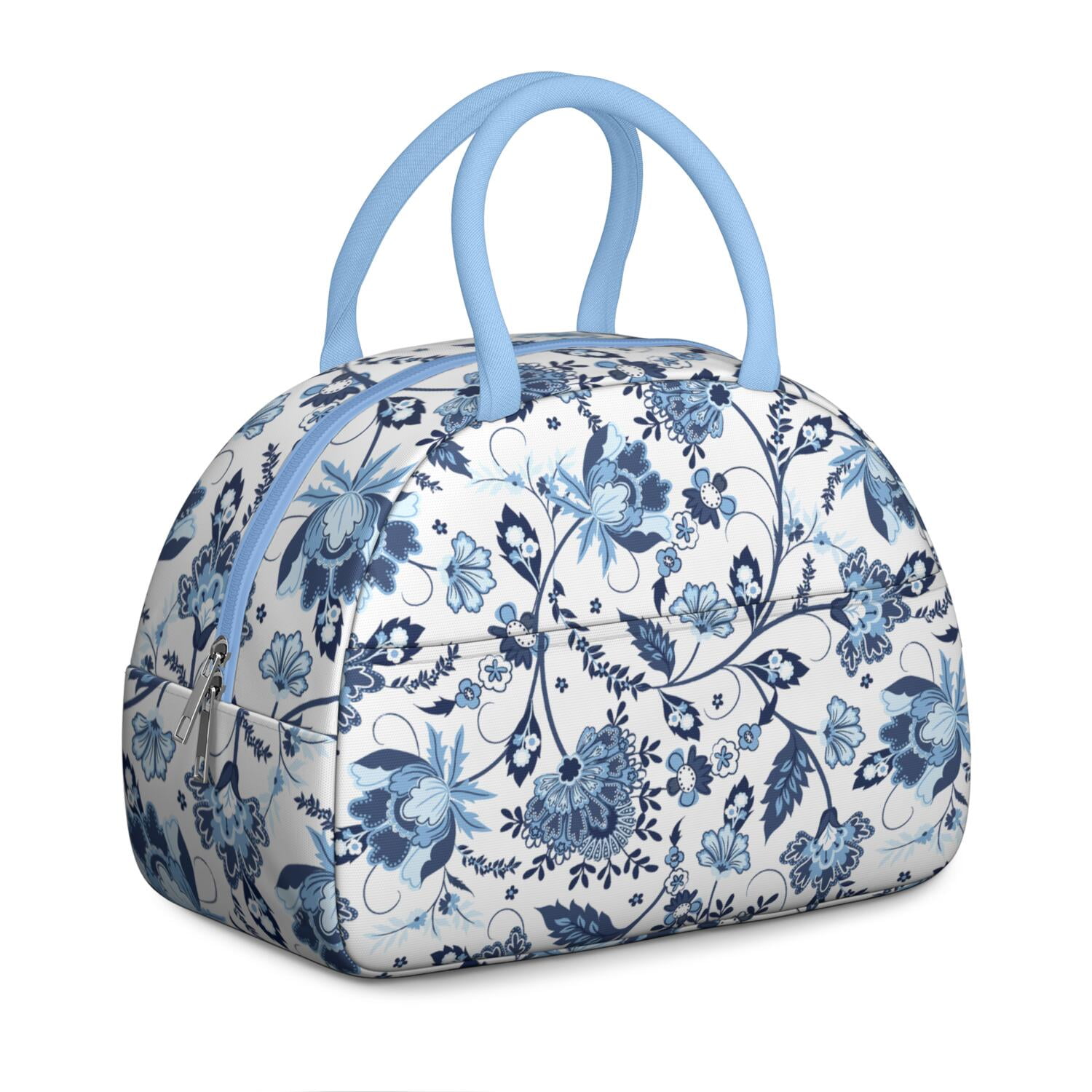 Garden Bloom Lunch Bag – Floral Tote with Hummingbird and Wildflower Design, Insulated and ...