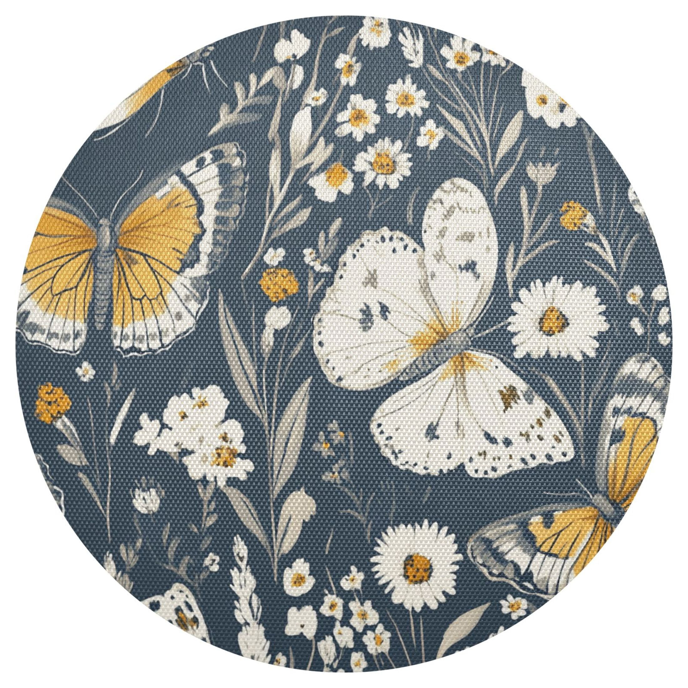 Garden Blooms and Butterflies 4-Piece 15.4in Heat-Proof PVC Plate Mats ...