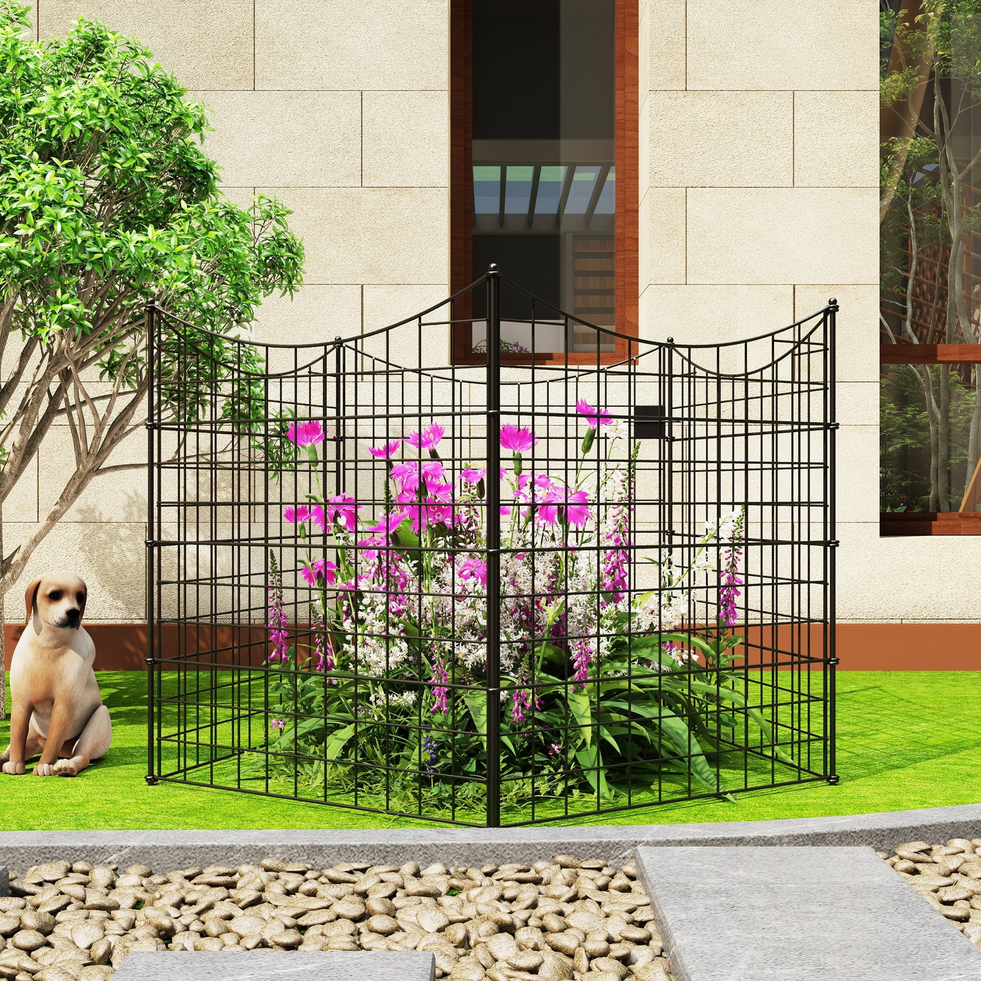 Garden Border Fence Panel Set Metal Garden Edging Flower Beds Pathways ...