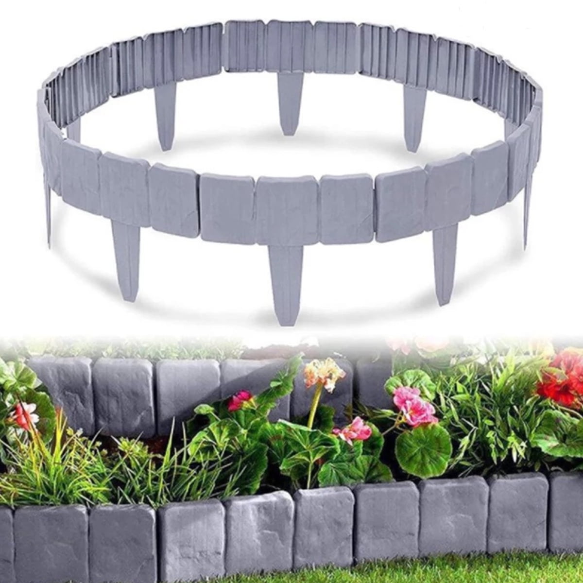 Garden Border For Outdoor Patio, Interlocking Lawn Edge Durable ...