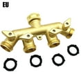 Garden Brass Four-way Ball Valve Hose Connector for Outdoor Tap with 4 ...
